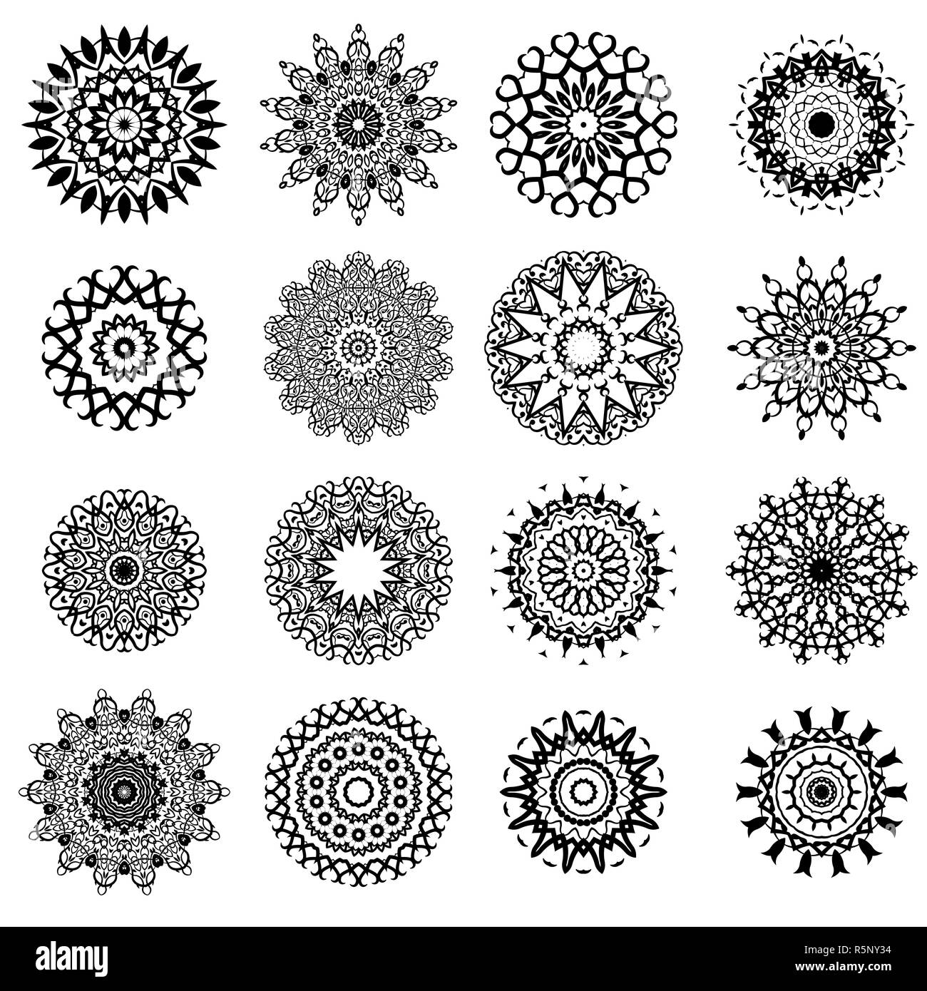 Set of Mandala Stock Photo - Alamy