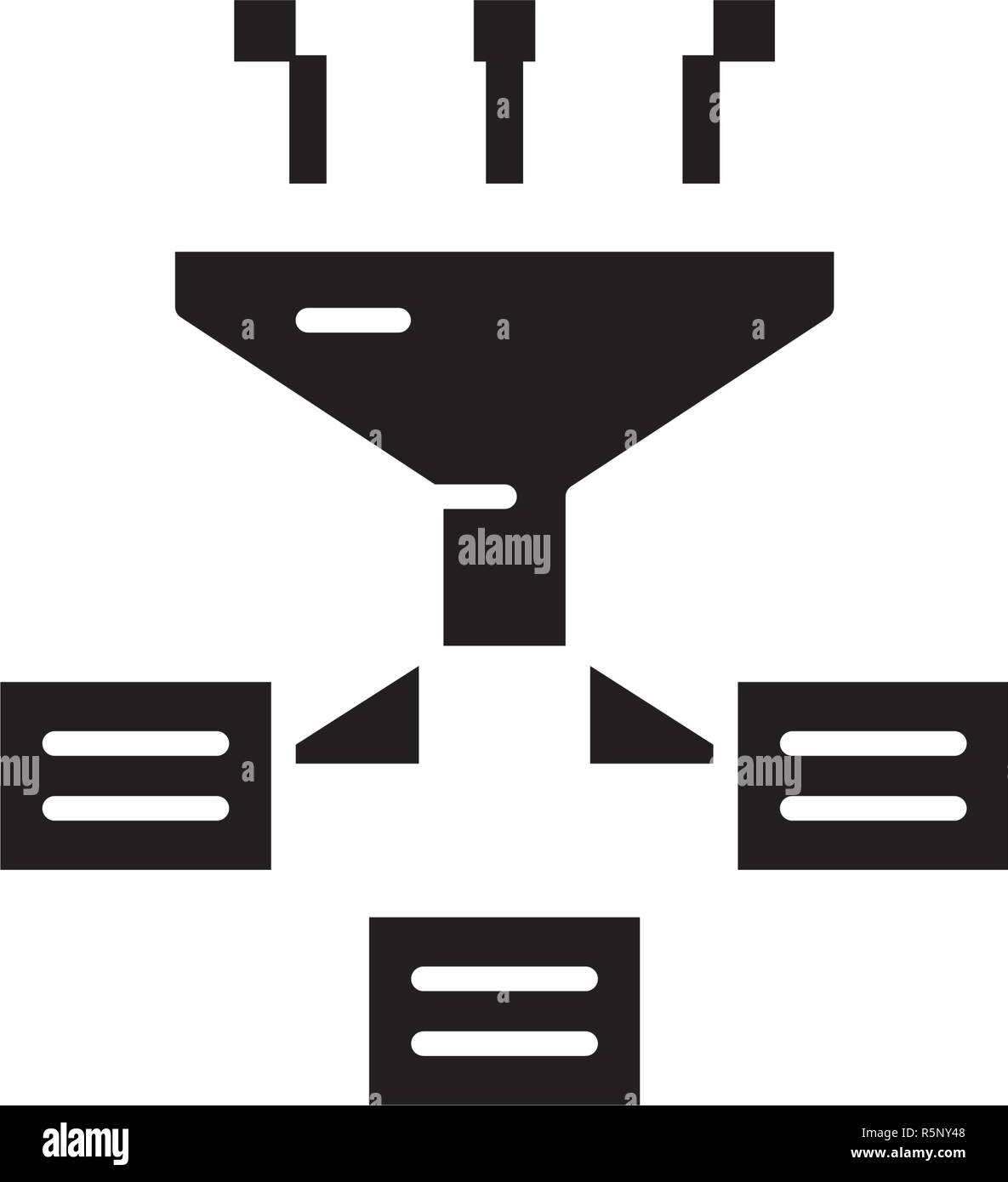 Information processes black icon, vector sign on isolated background ...