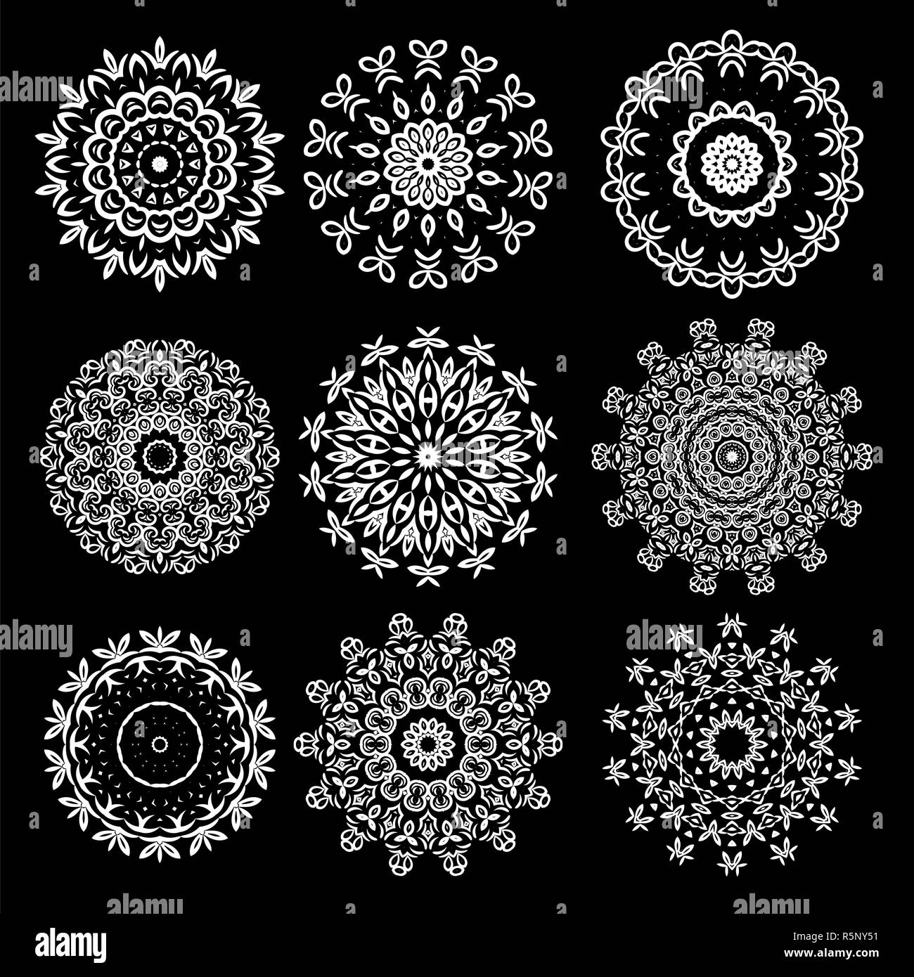 Set of Mandala Stock Photo - Alamy