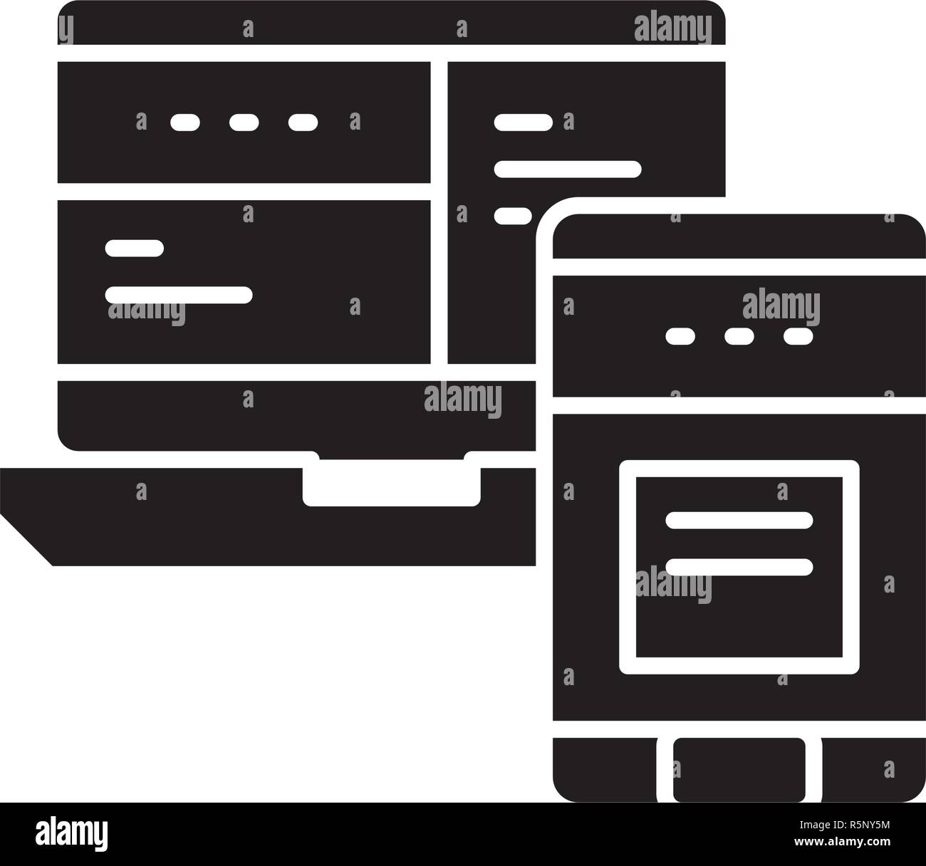 Mobile control system black icon, vector sign on isolated background ...