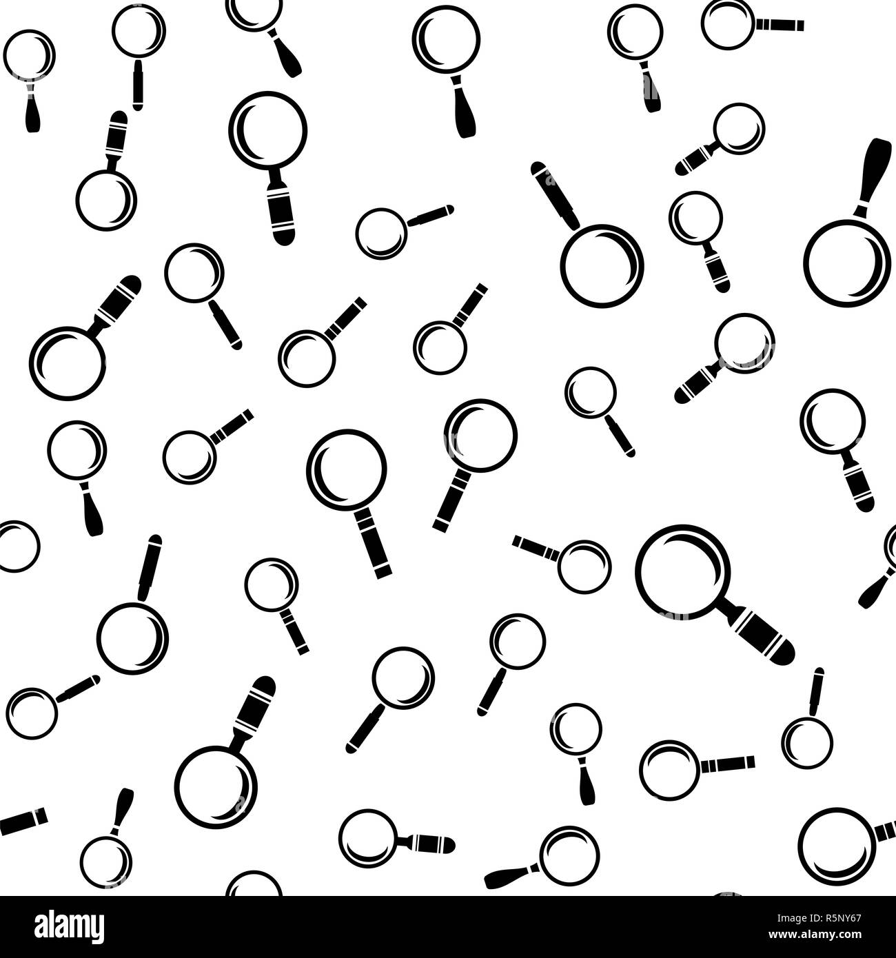 Different Magnifying Glass Icons Seamless Pattern Stock Photo - Alamy
