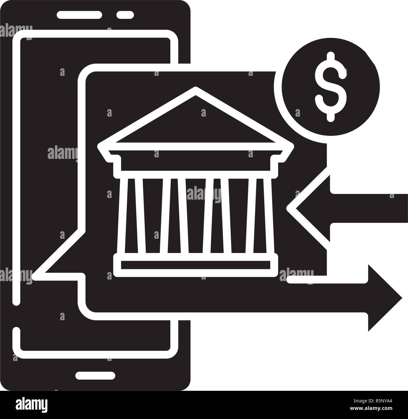 Online banking black icon, vector sign on isolated background. Online ...