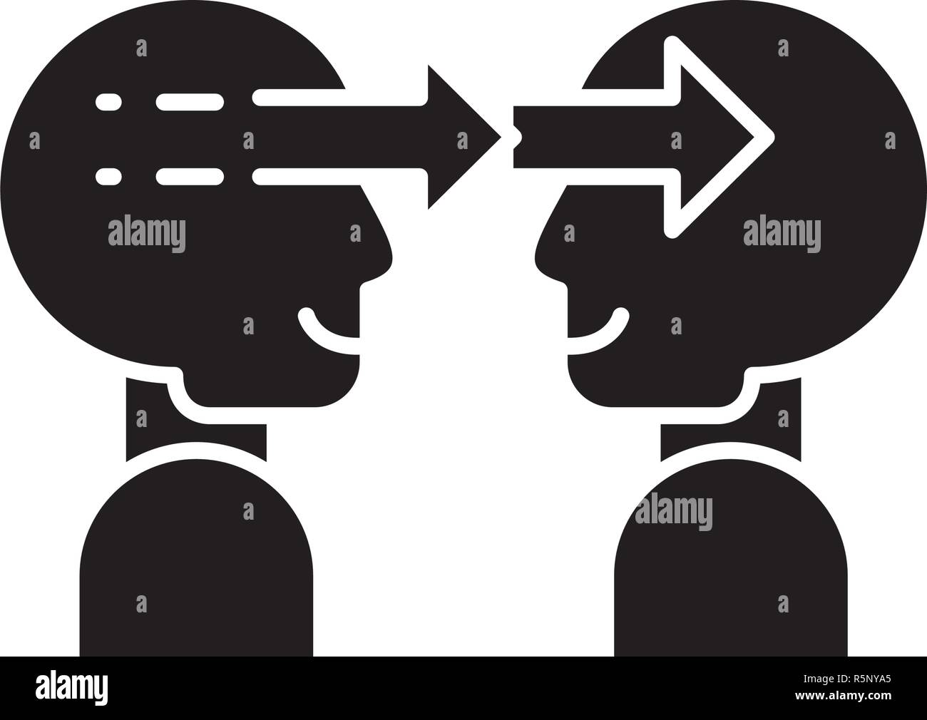 Social manipulation black icon, vector sign on isolated background ...