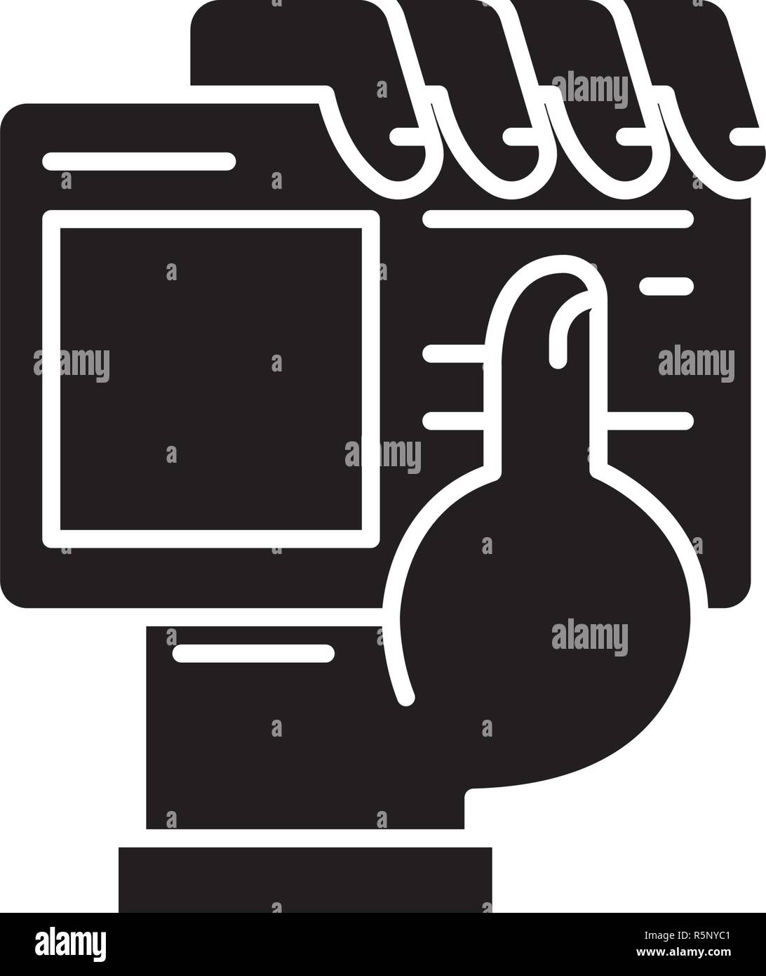 Business Pass In Hand Black Icon Vector Sign On Isolated Background Business Pass In Hand