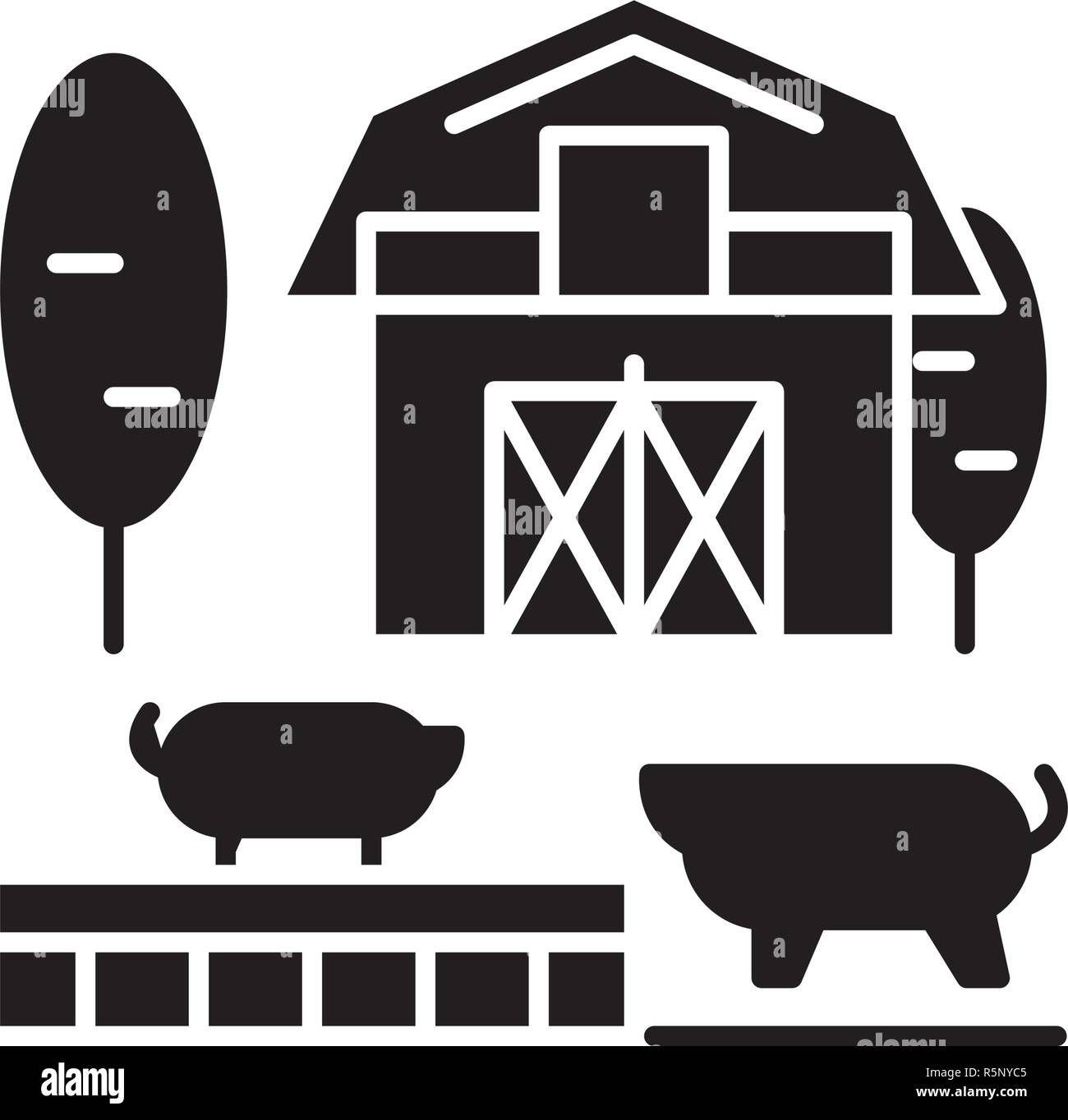 Livestock black icon, vector sign on isolated background. Livestock ...