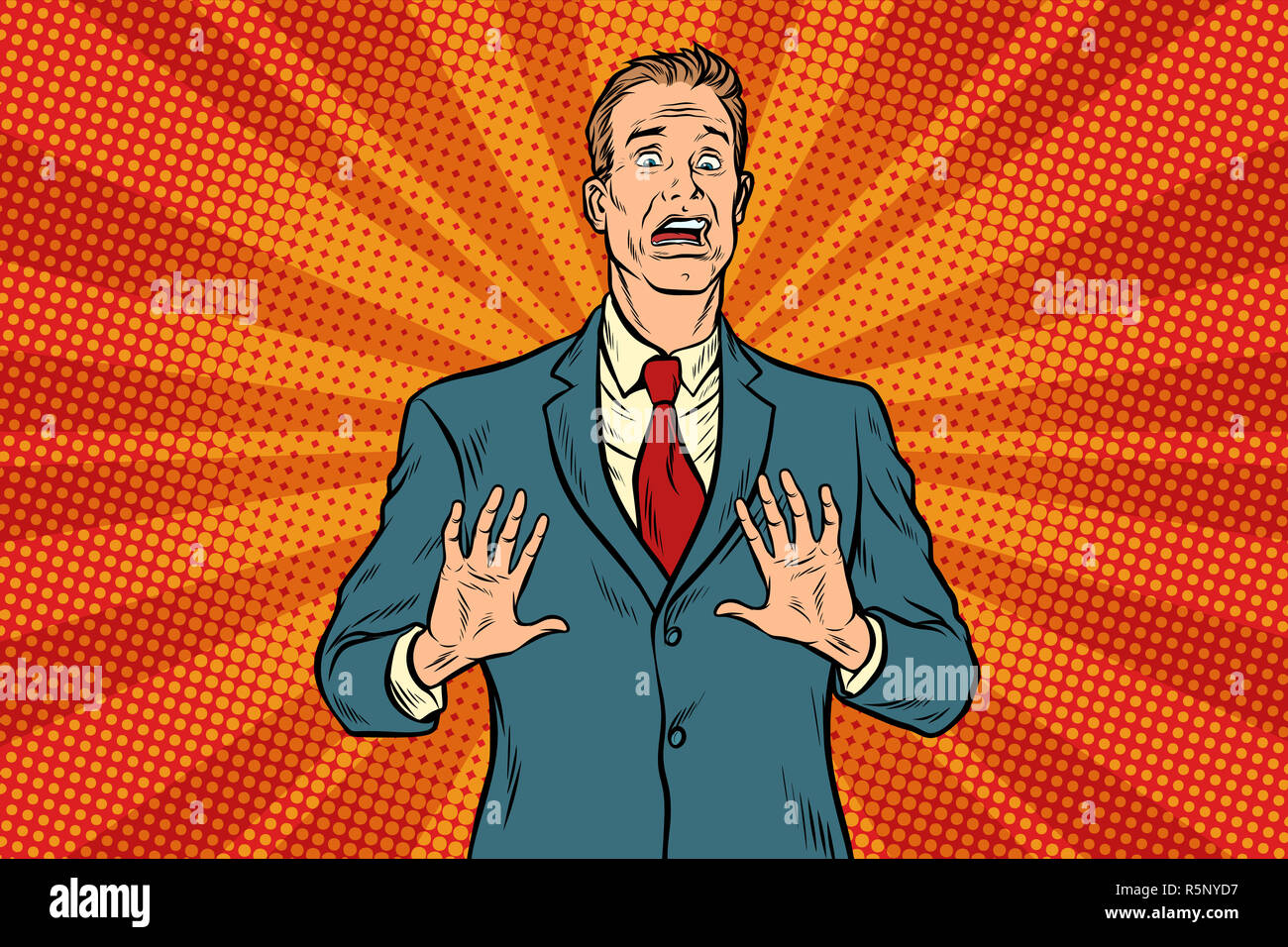 Scared male businessman Stock Photo - Alamy