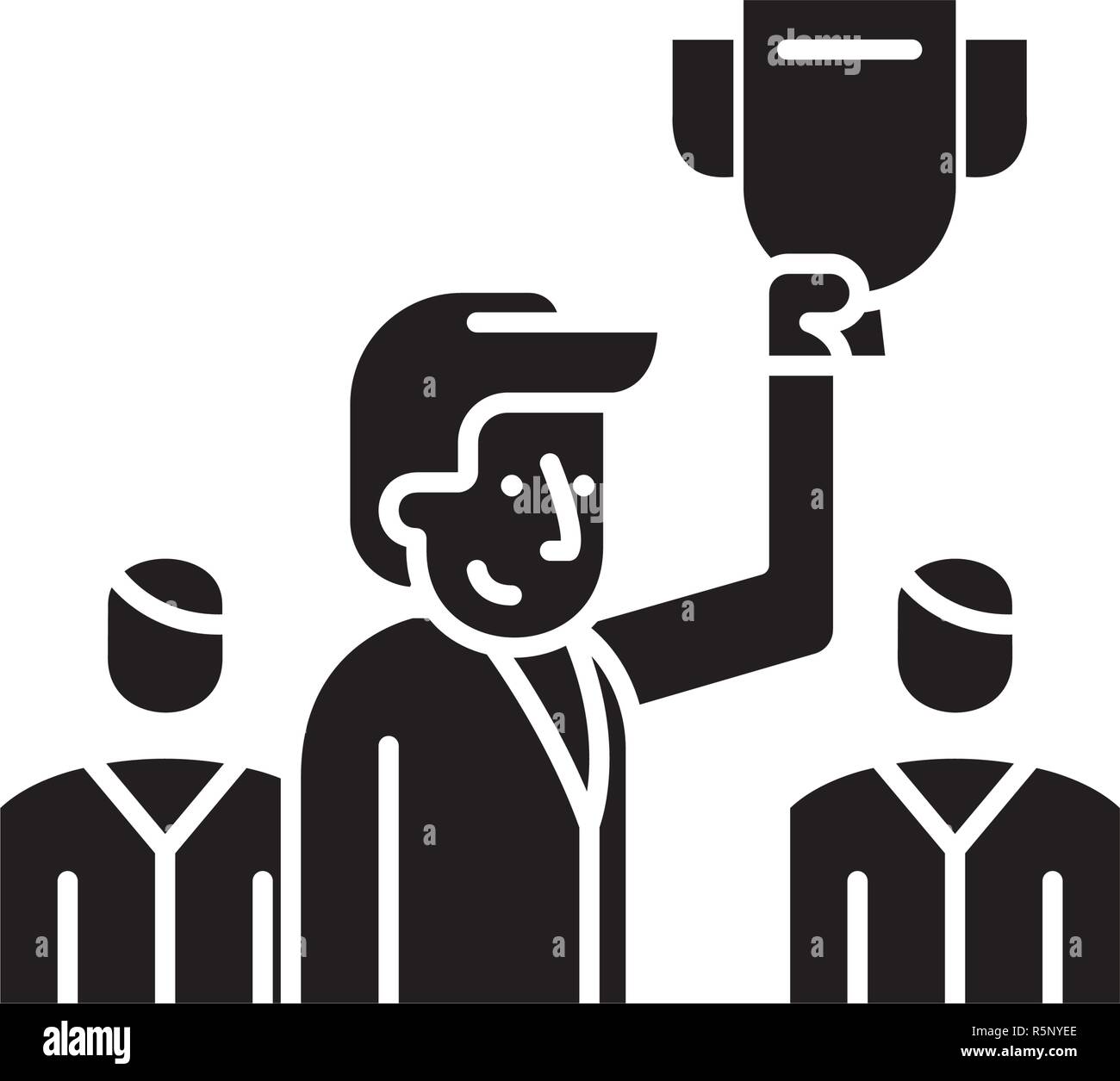 Leader black icon, vector sign on isolated background. Leader concept ...