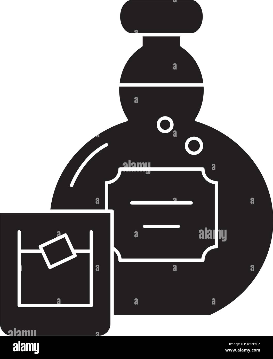 Alcohol black icon, vector sign on isolated background. Alcohol concept ...