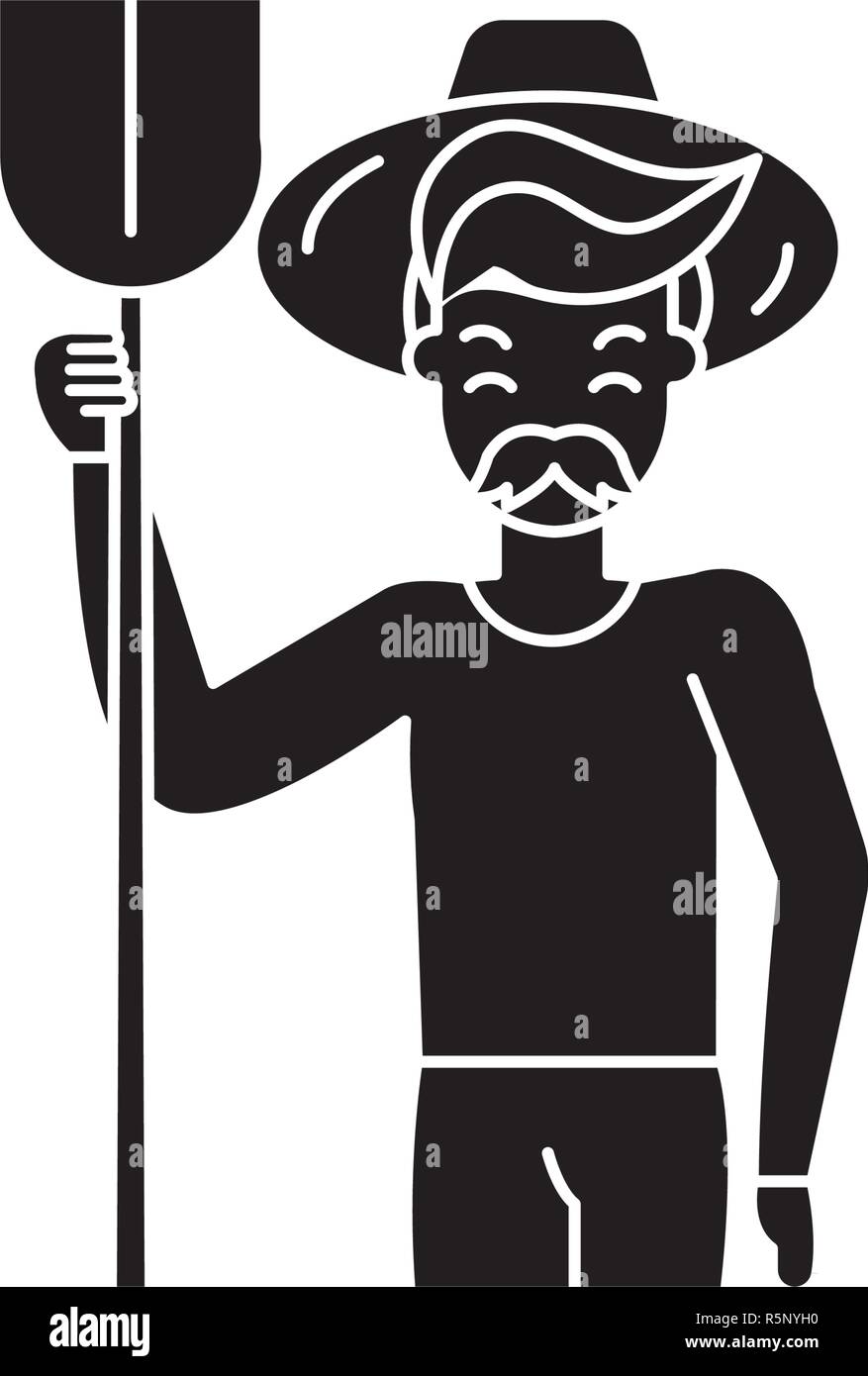 Agronomist black icon, vector sign on isolated background. Agronomist ...