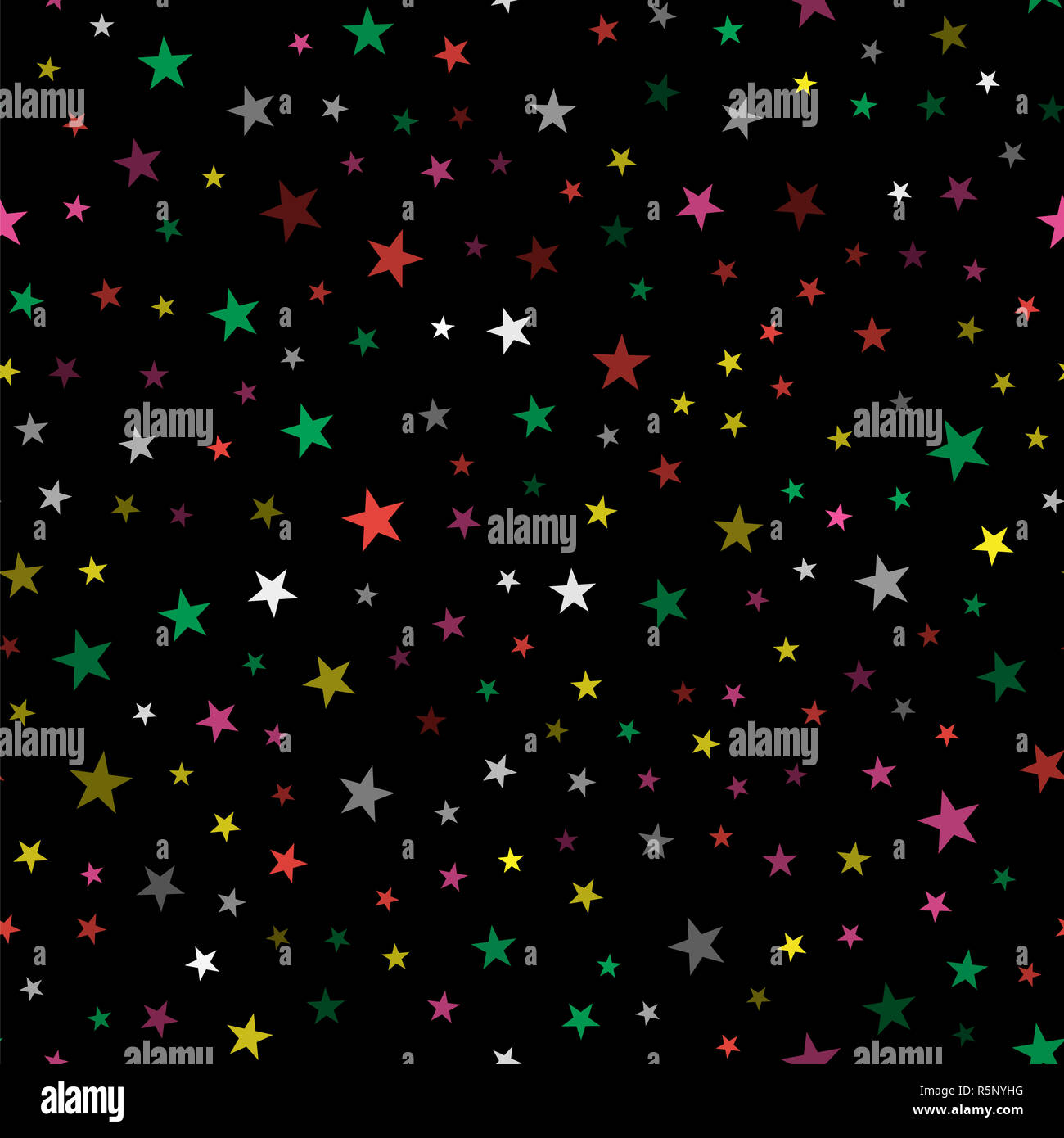 Colored Star Seamless Pattern Stock Photo - Alamy