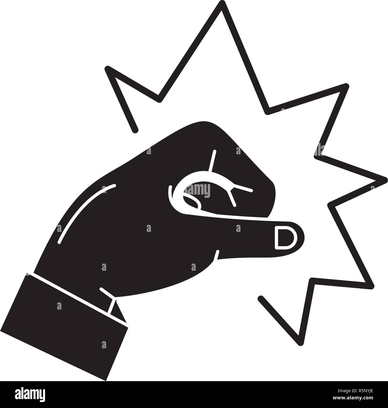 Punch black icon, vector sign on isolated background. Punch concept ...