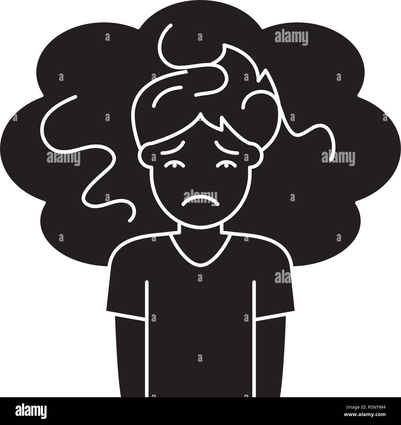 Concern black icon, vector sign on isolated background. Concern concept ...