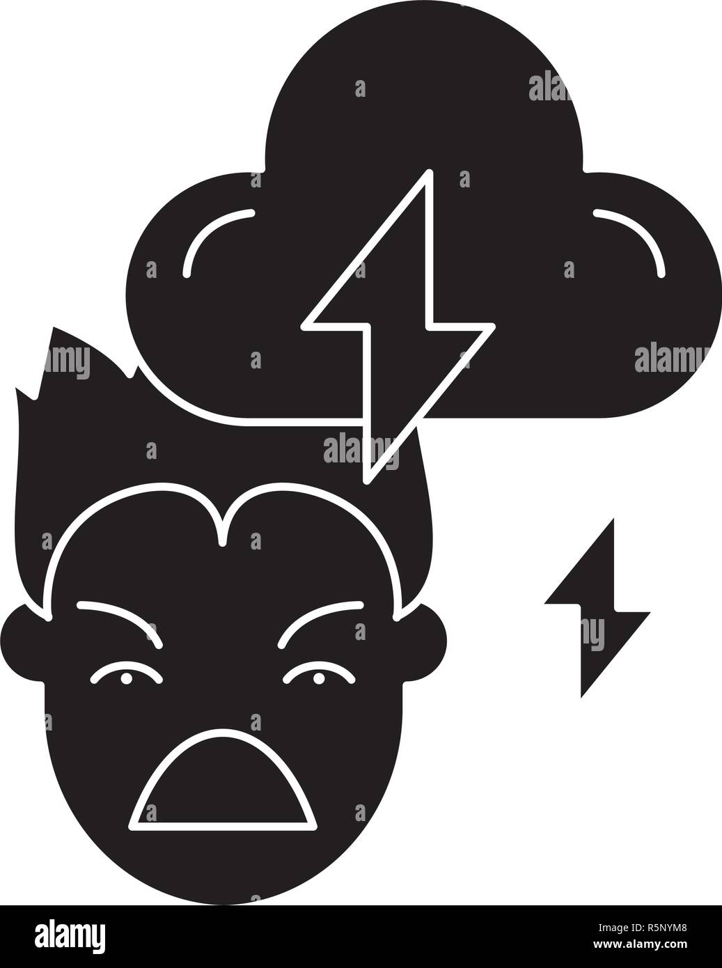 Violence black icon, vector sign on isolated background. Violence ...