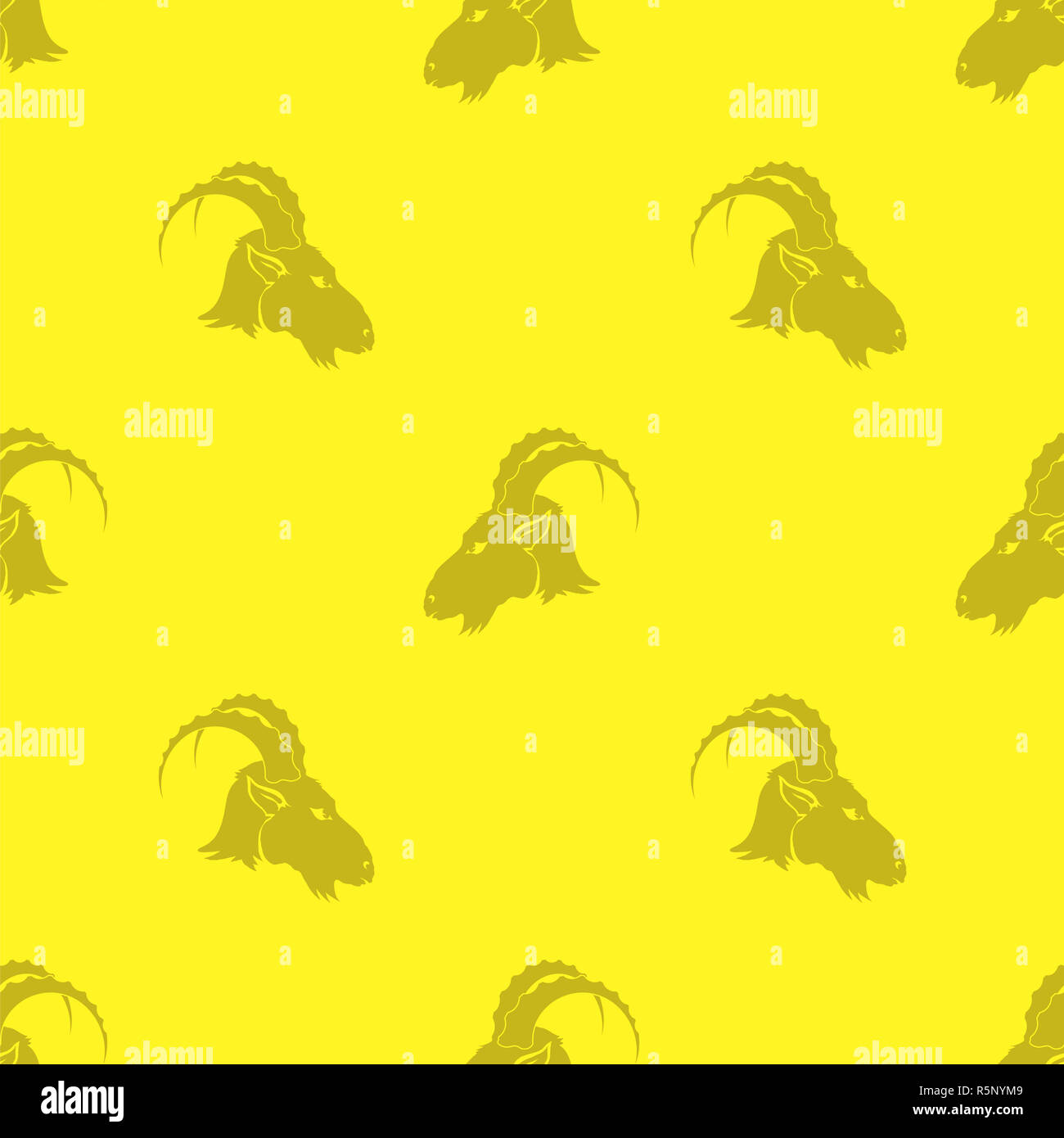 Heads of Horned Goats Stock Photo - Alamy