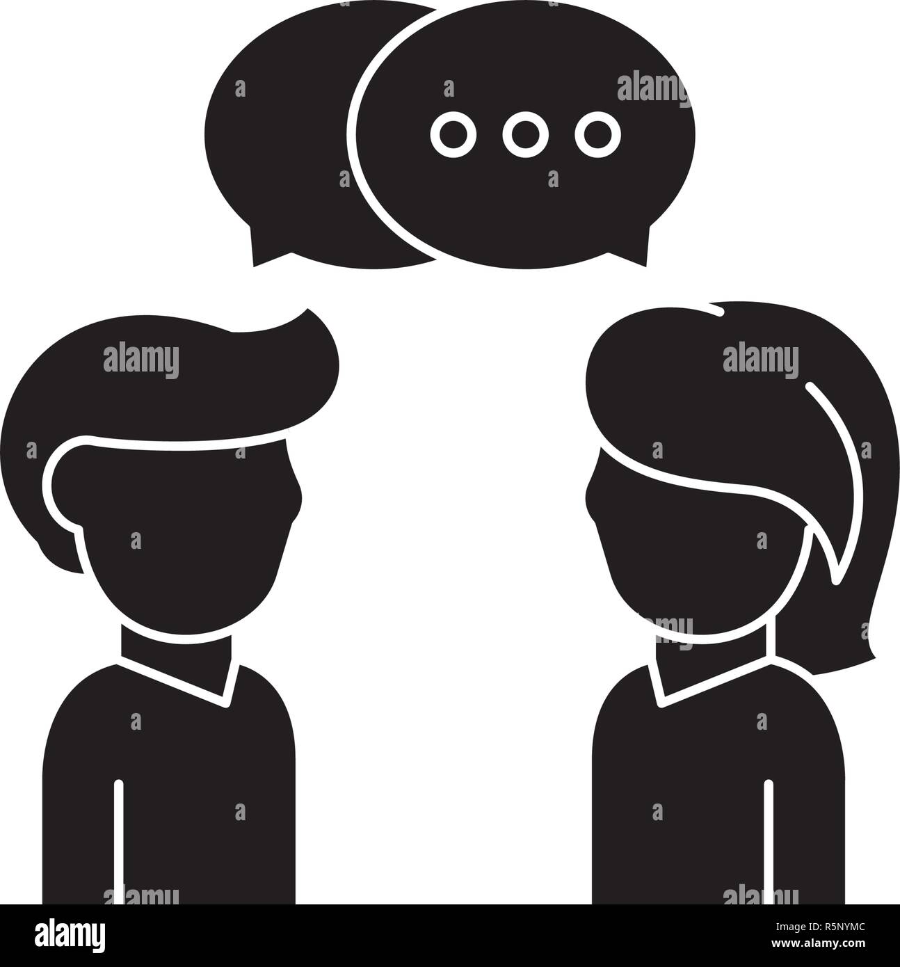 Communication black icon, vector sign on isolated background ...