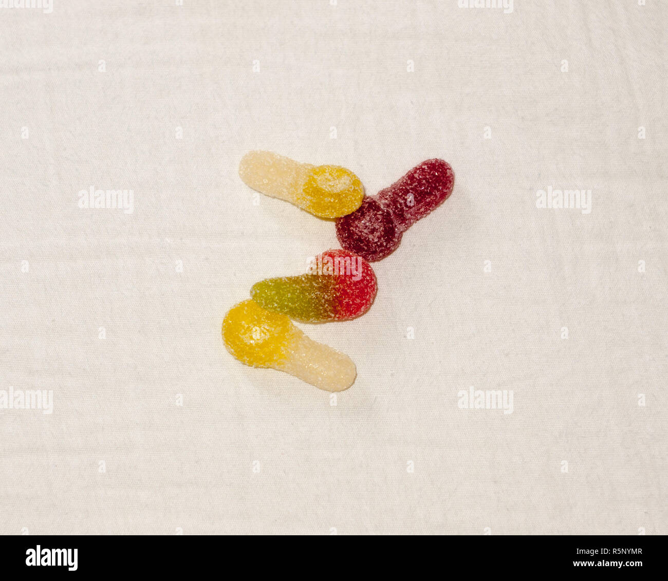 sugar gum gummy sweets keys on white surface Stock Photo - Alamy