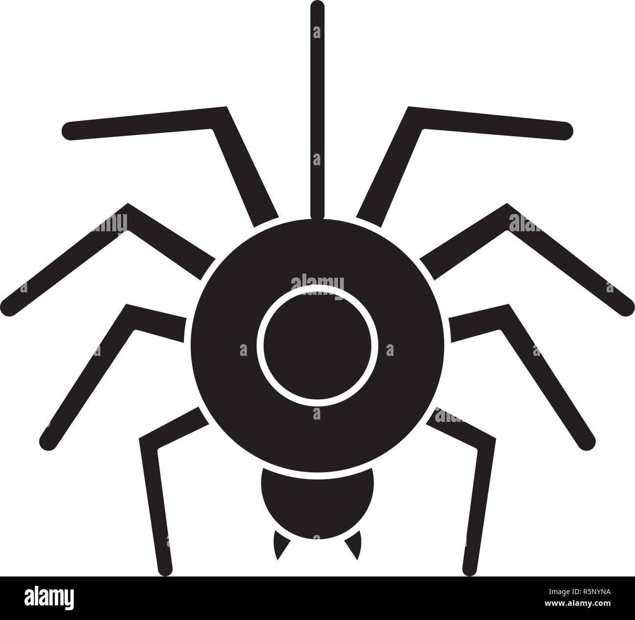 Spider black icon, vector sign on isolated background. Spider concept ...