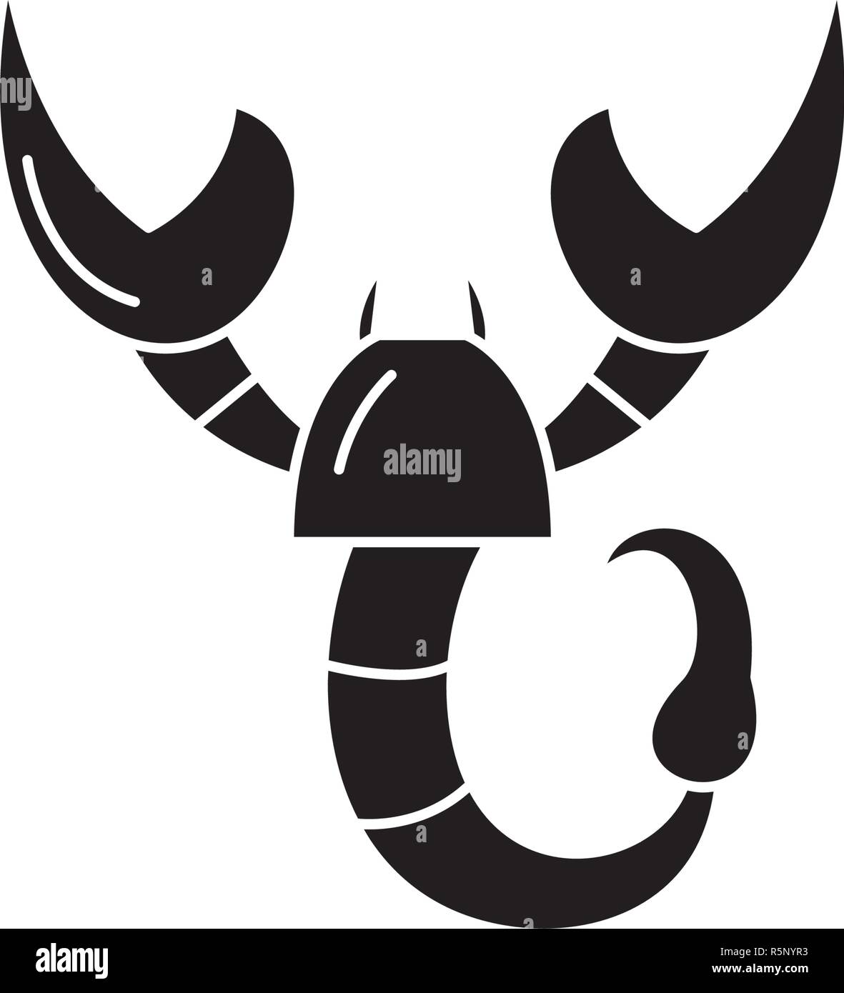 Scorpio zodiac sign black icon, vector sign on isolated background ...