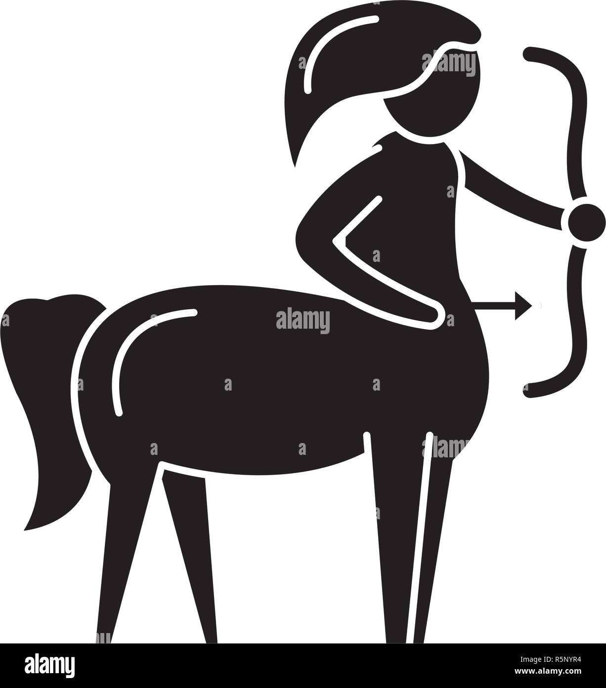 Sagittarius zodiac sign black icon, vector sign on isolated background ... Sagittarius zodiac sign black icon, vector sign on isolated background ...