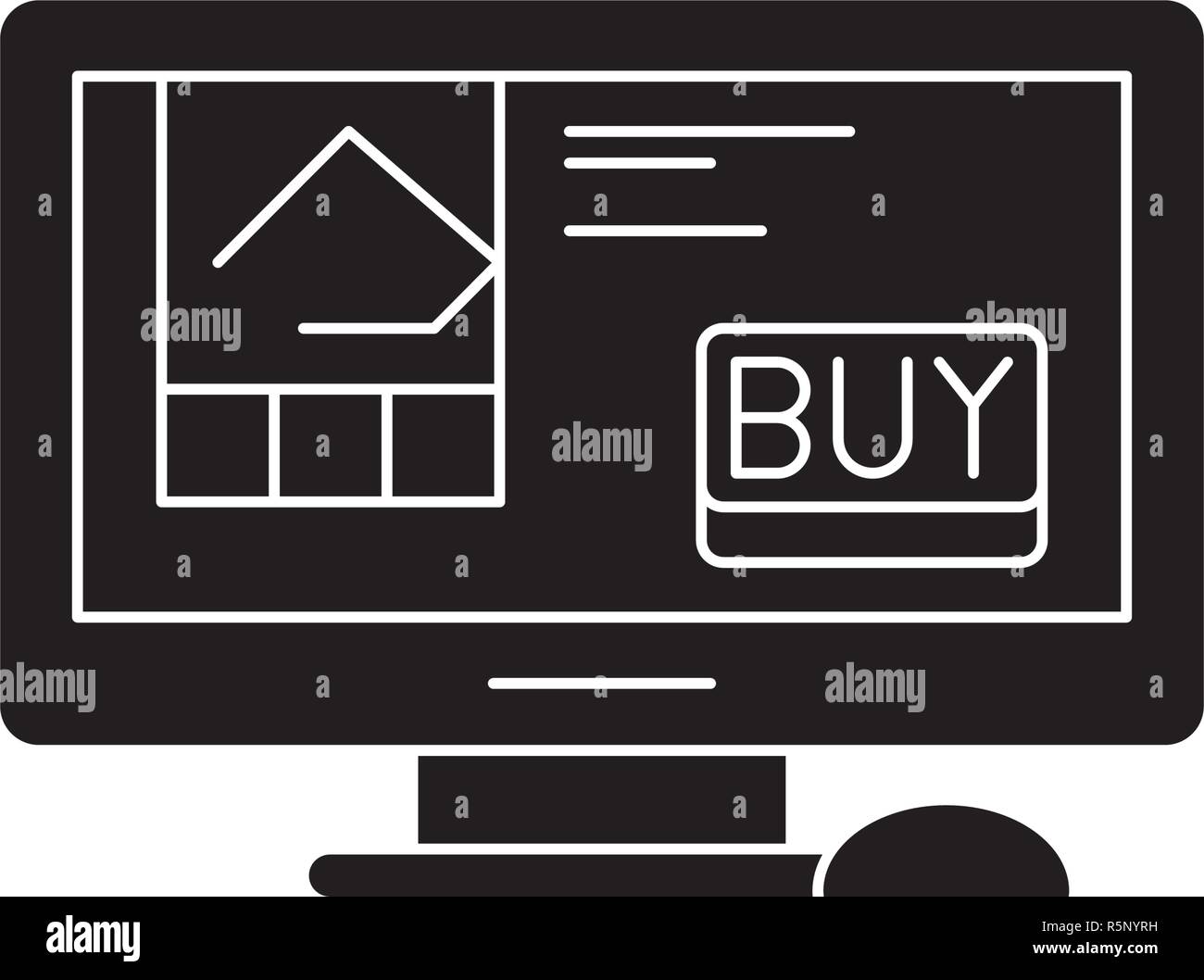 Online retail black icon, vector sign on isolated background. Online ...