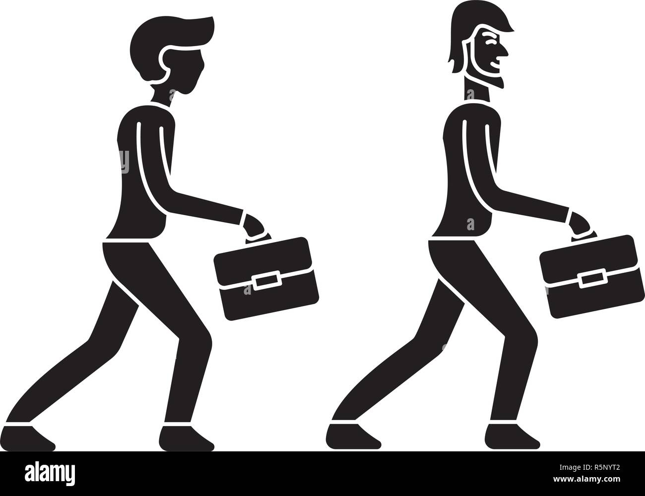 Employee competition black icon, vector sign on isolated background ...