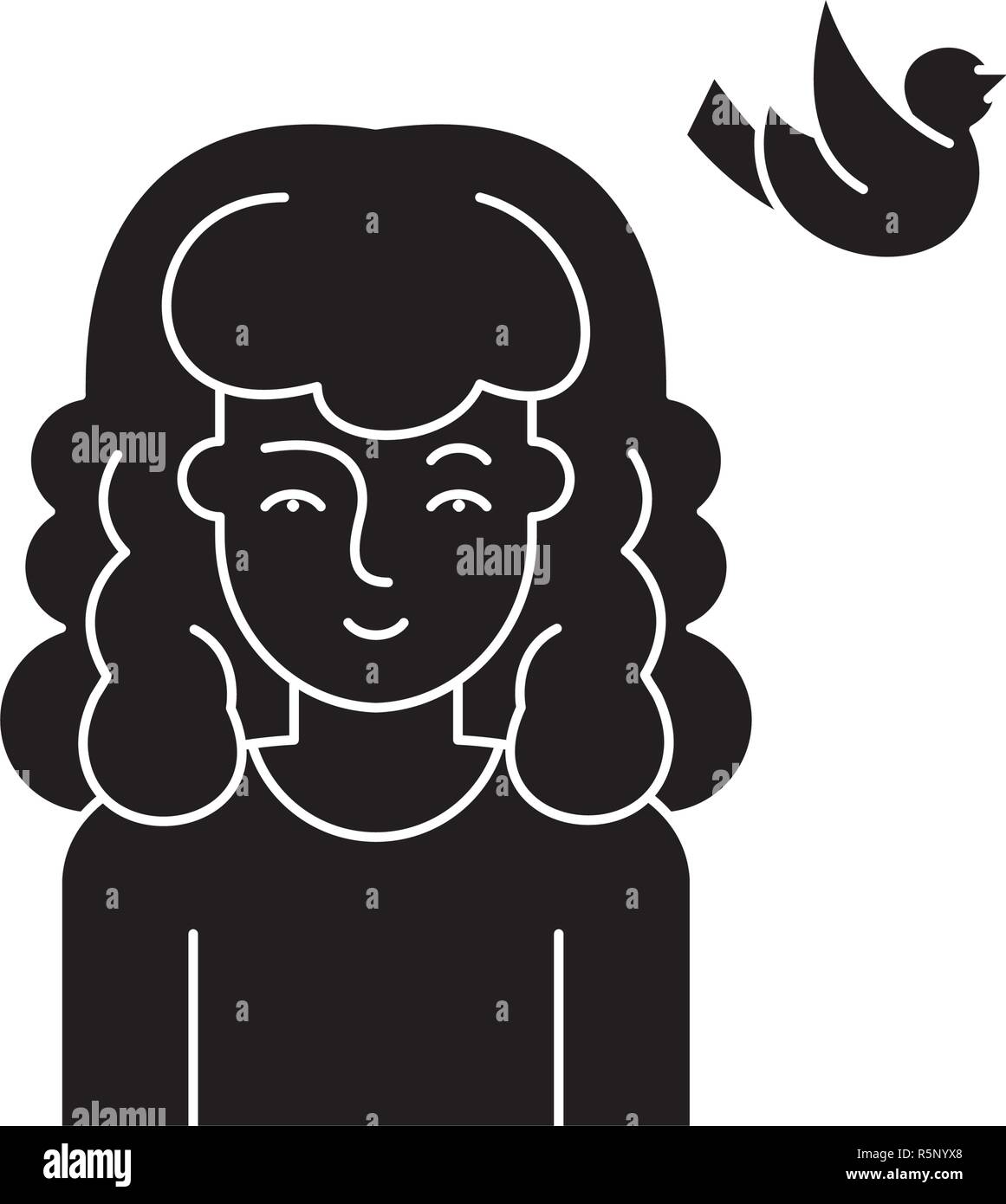 Wandering in the clouds black icon, vector sign on isolated background ...