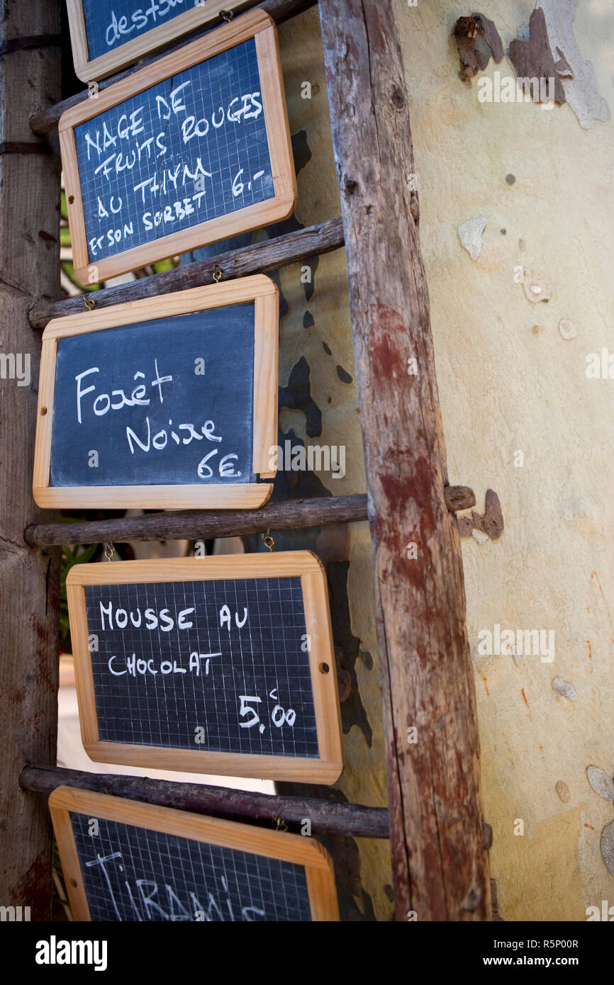 Menus on slates Stock Photo - Alamy