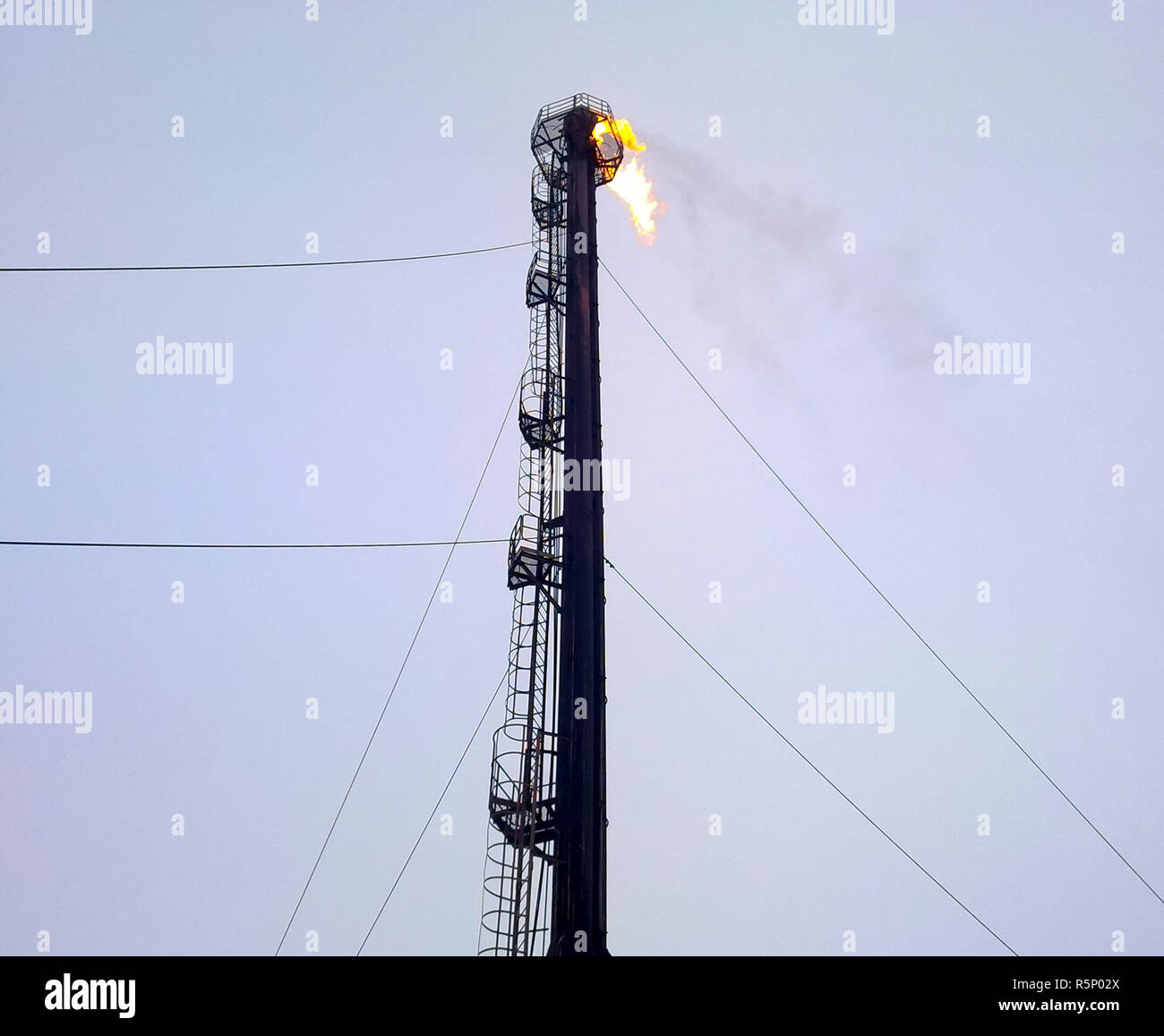Torch system on an oil field. System of a torch on an oil field ...