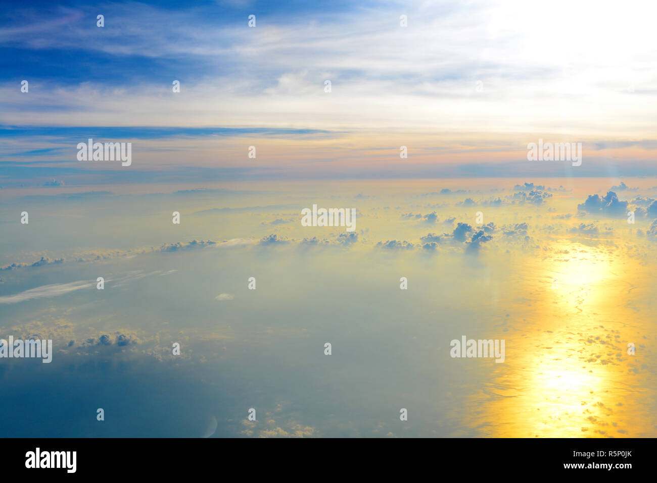 Beautiful view, Sun rise in the morning of blue sky above the white ...