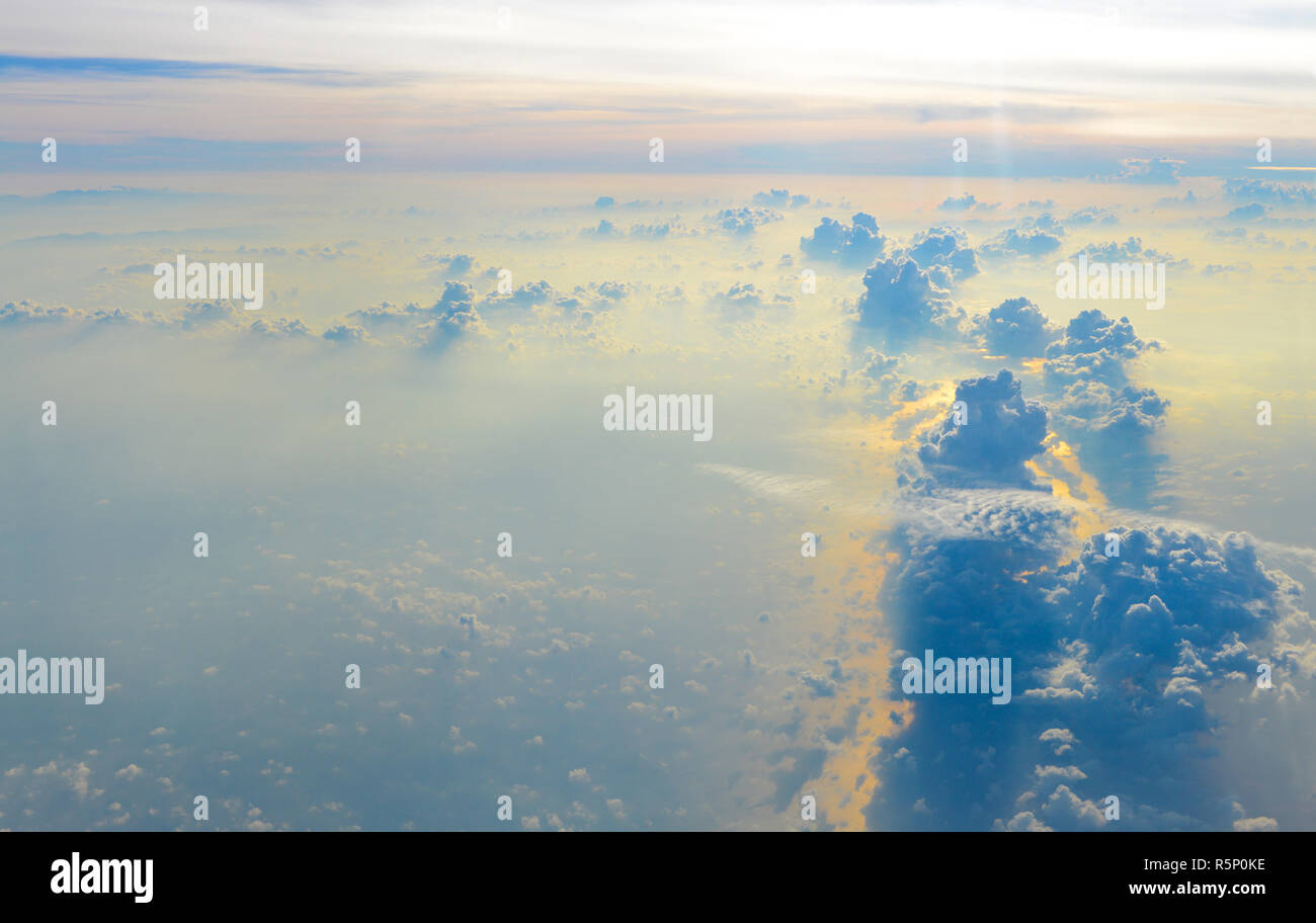 Beautiful view, Sun rise in the morning of blue sky above the white ...