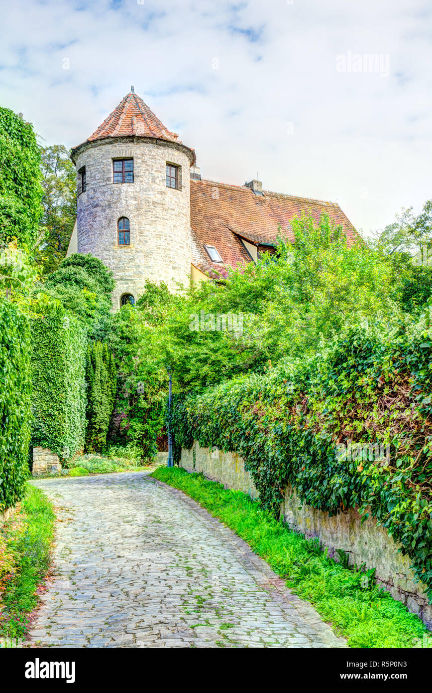 Medieval defense tower in Sulfeld am Main Stock Photo - Alamy