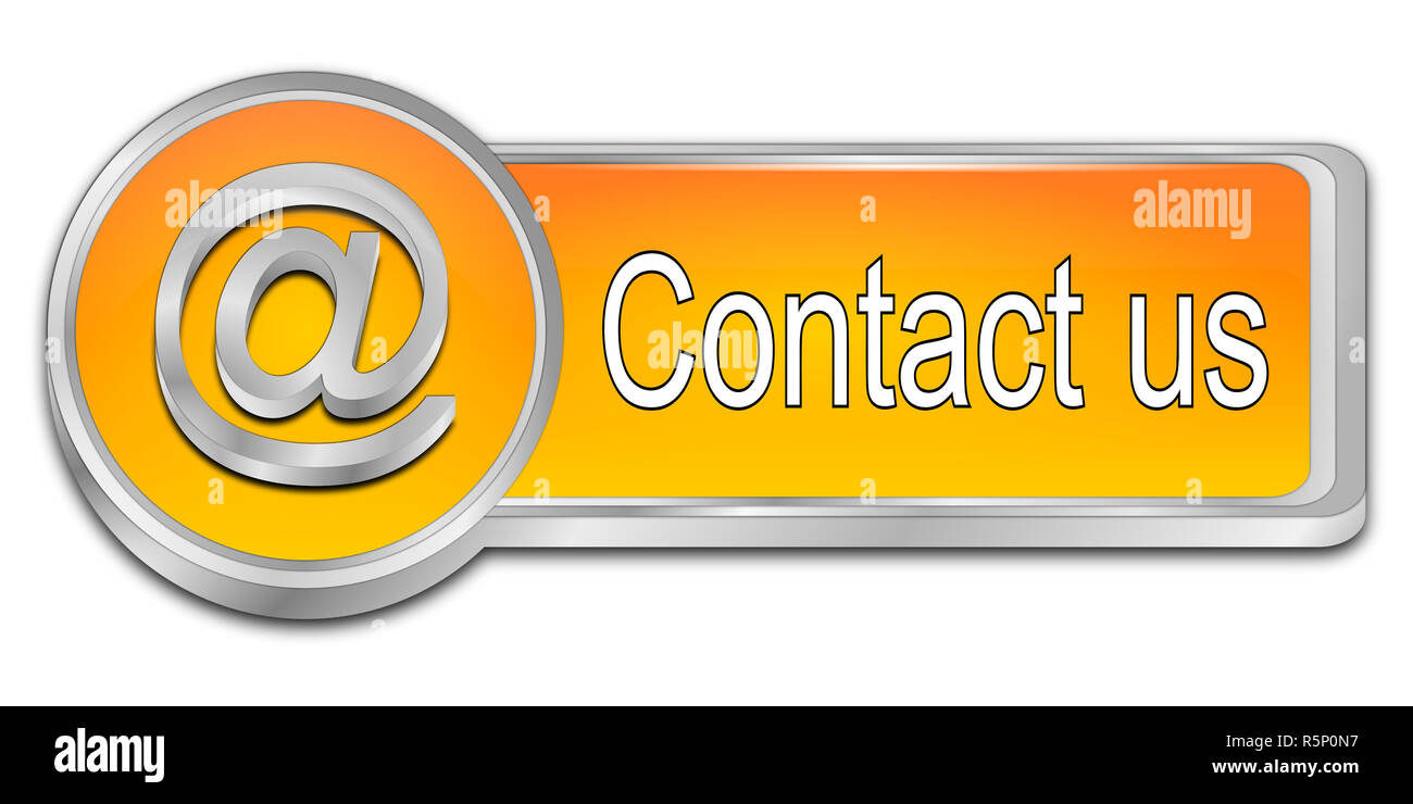 orange Button contact us - 3D illustration Stock Photo - Alamy