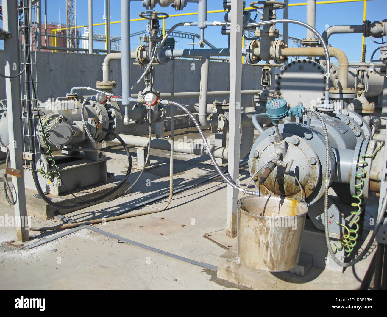 The pump for pumping hot products of oil refining Stock Photo - Alamy