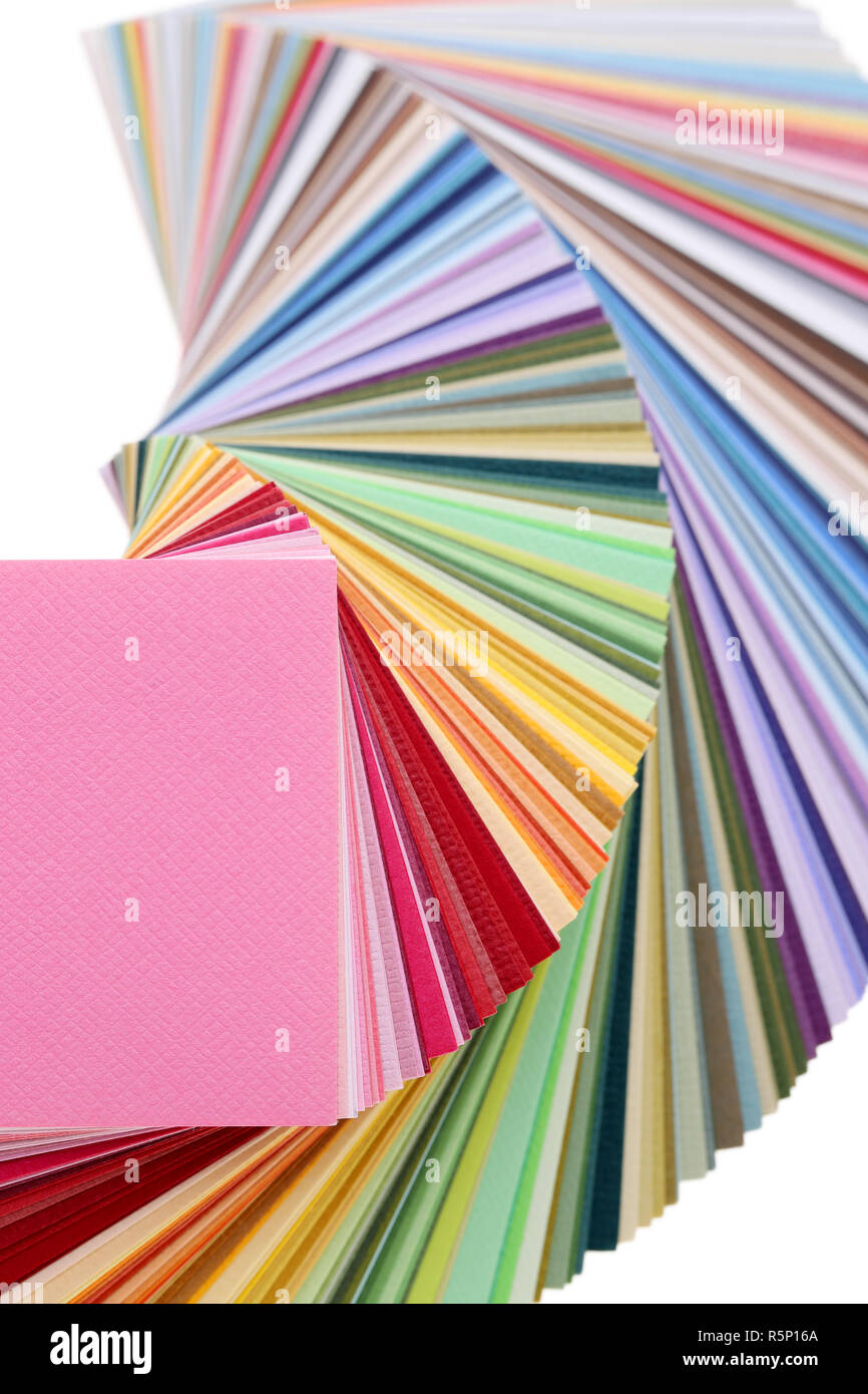 Color swatches book, rainbow sample color catalog Stock Photo - Alamy