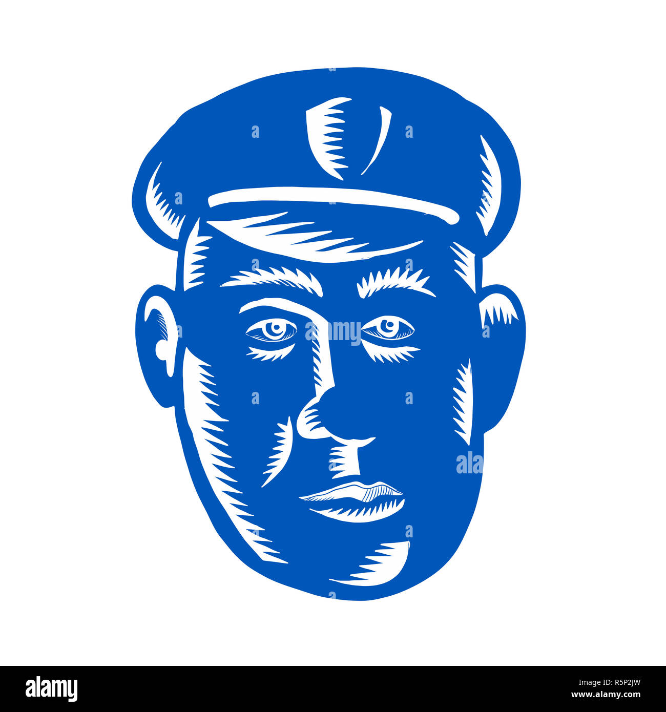 Police Officer Head Woodcut Stock Photo - Alamy