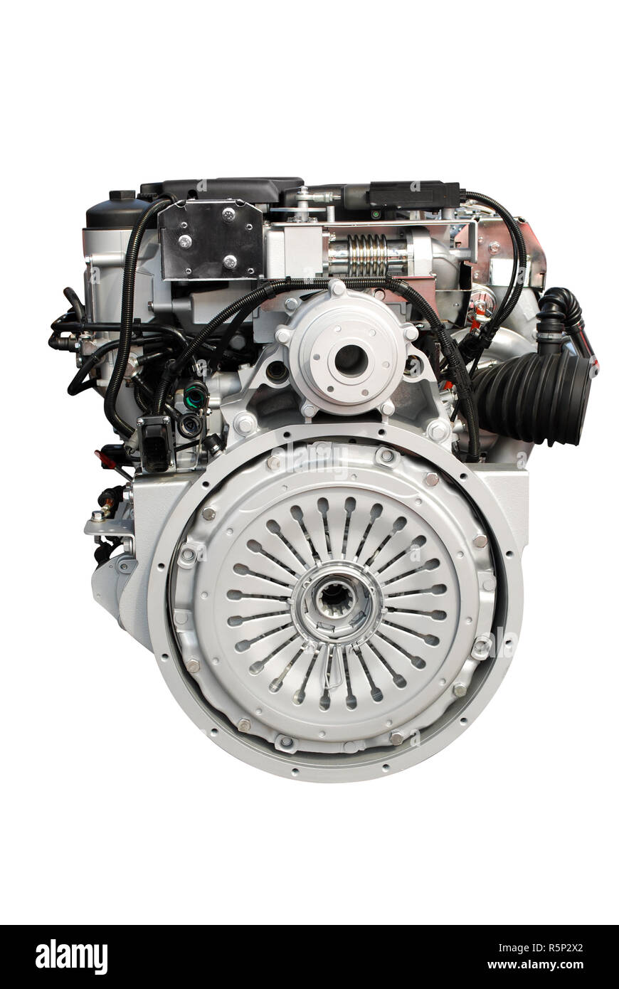 heavy truck engine isolated on white Stock Photo - Alamy
