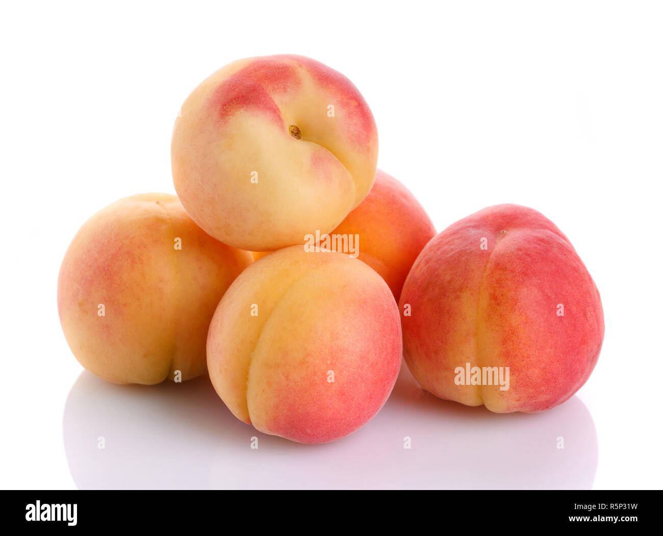 Fesh peaches isolated Stock Photo - Alamy