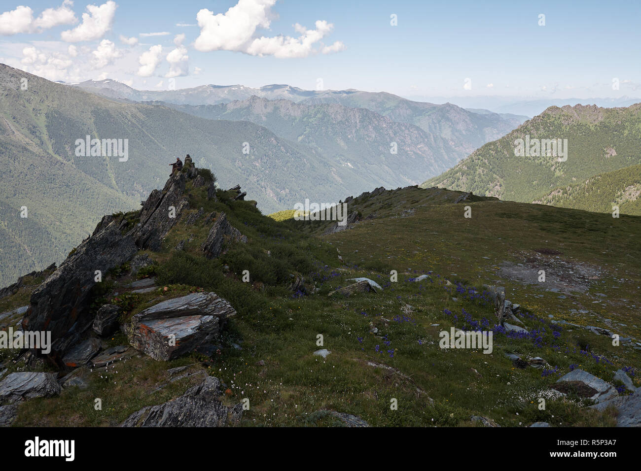 Altai Mountains, Russian Altay.The jagged mountain ridges derive their ...
