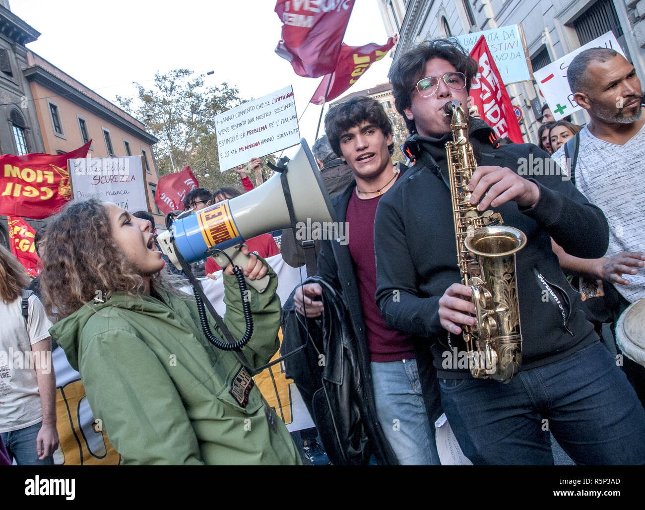 Rome, Italy. 01st Dec, 2018. Demonstration in Rome against inequalities ...