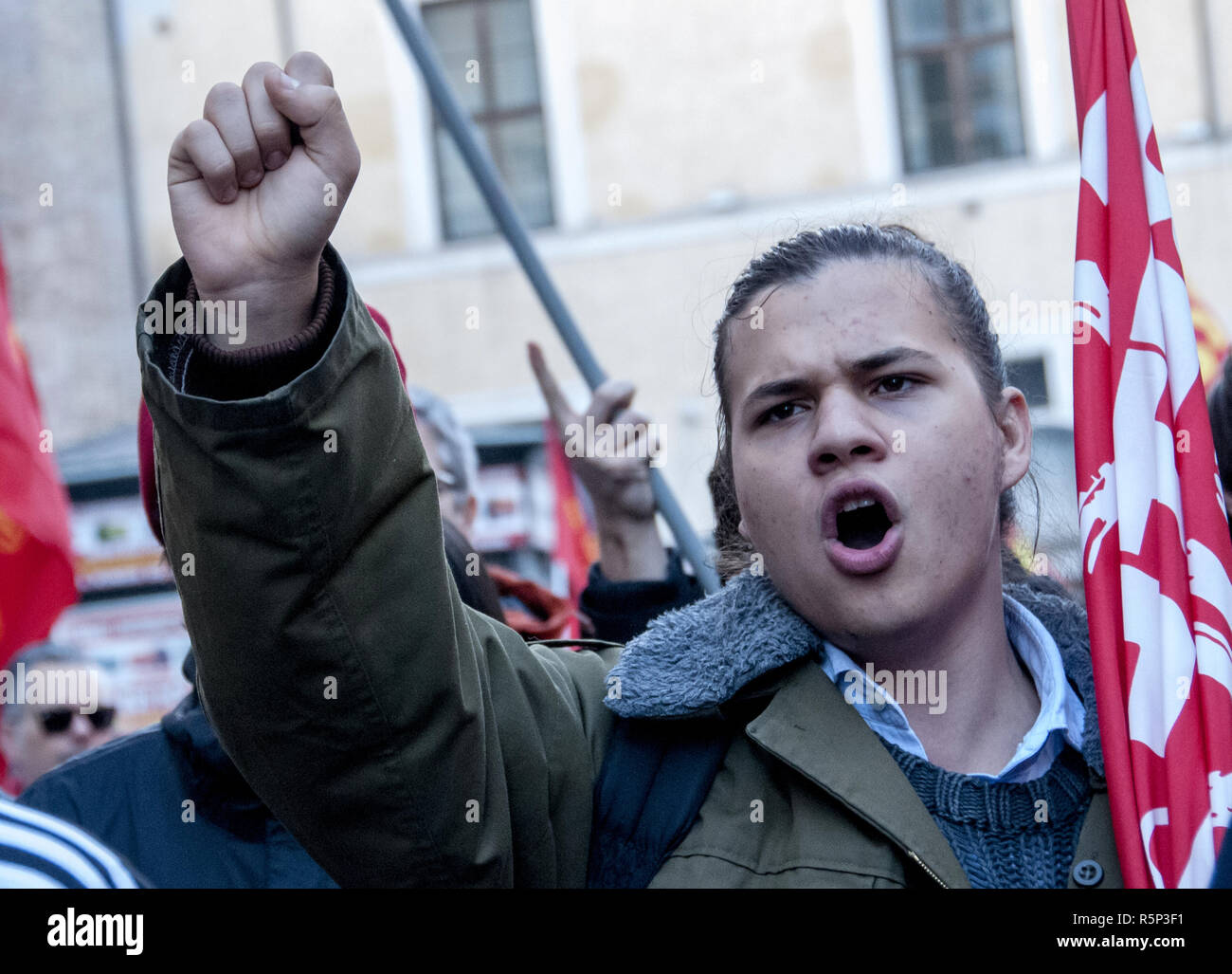 Rome, Italy. 01st Dec, 2018. Demonstration in Rome against inequalities ...