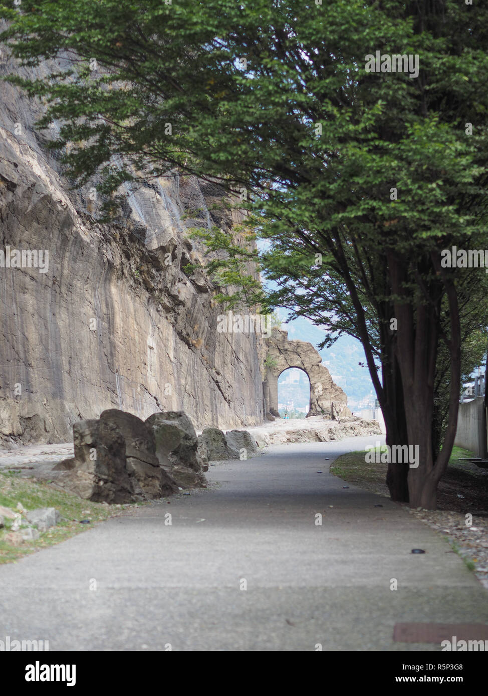 Ancient roman road arch in Donnas Stock Photo - Alamy