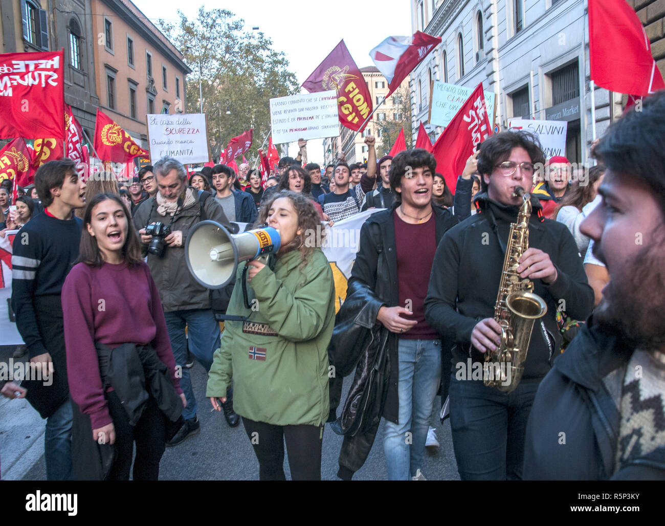 Rome, Italy. 01st Dec, 2018. Demonstration in Rome against inequalities ...