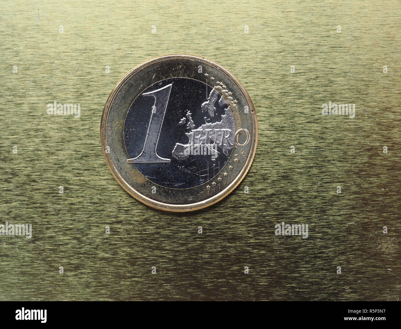 1 euro coin, European Union over gold background Stock Photo - Alamy