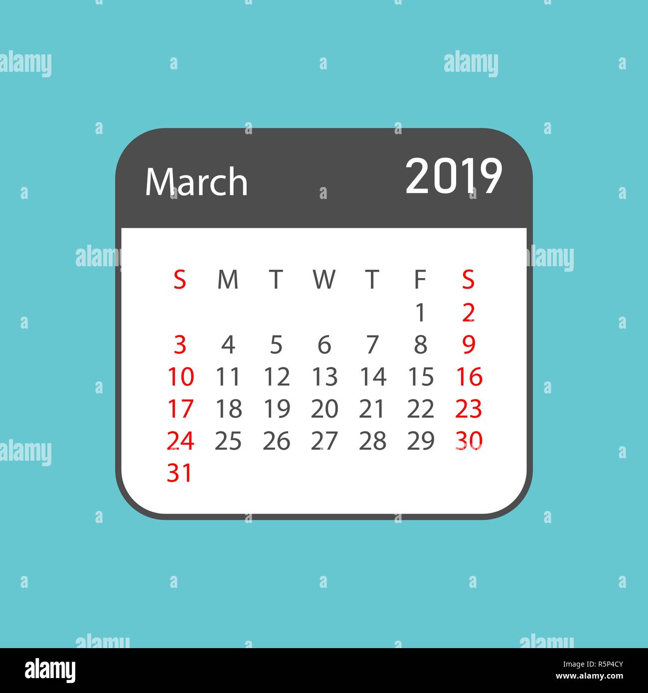 March calender Stock Vector Images - Alamy