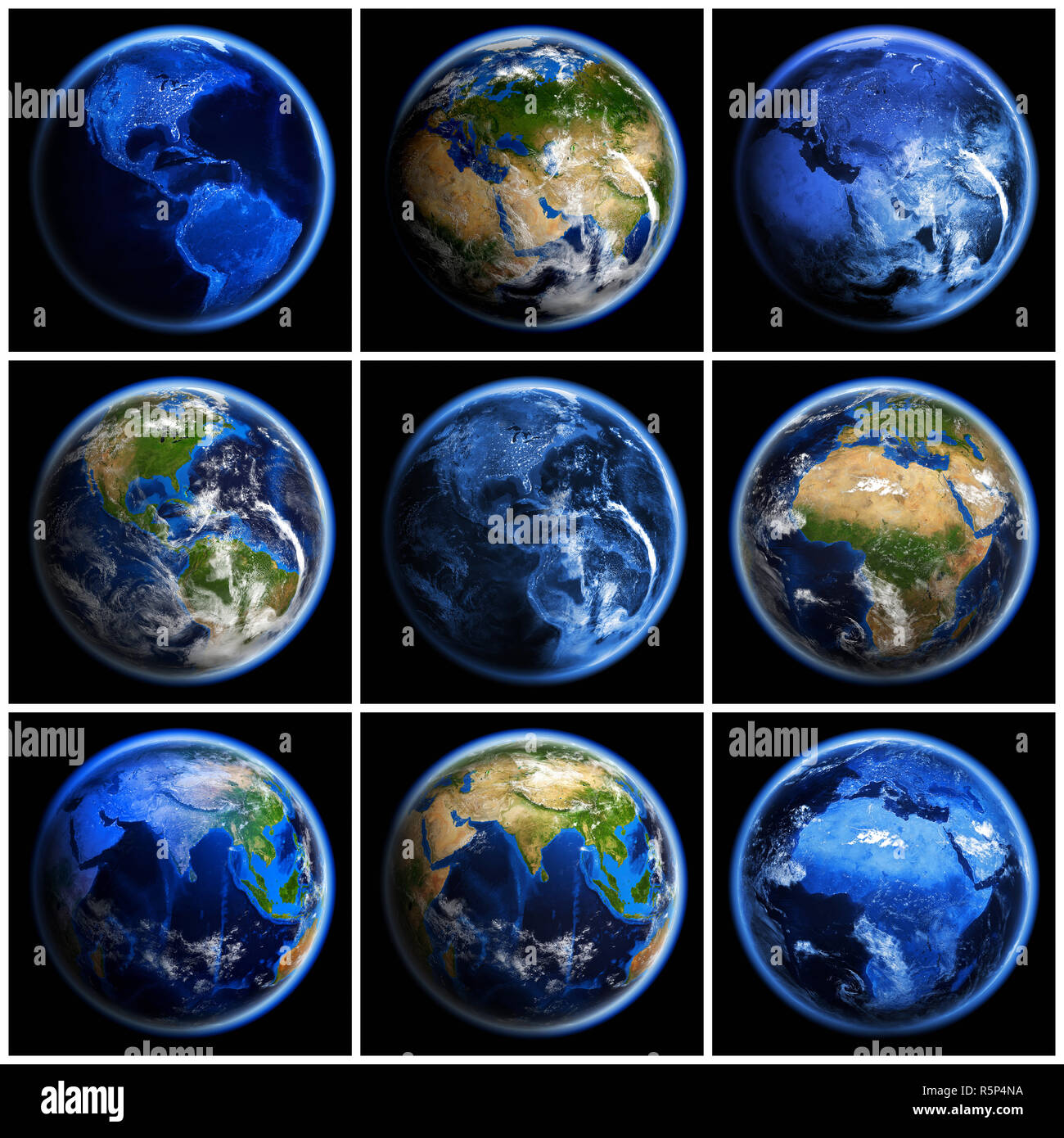 Earth globe set hi-res stock photography and images - Alamy