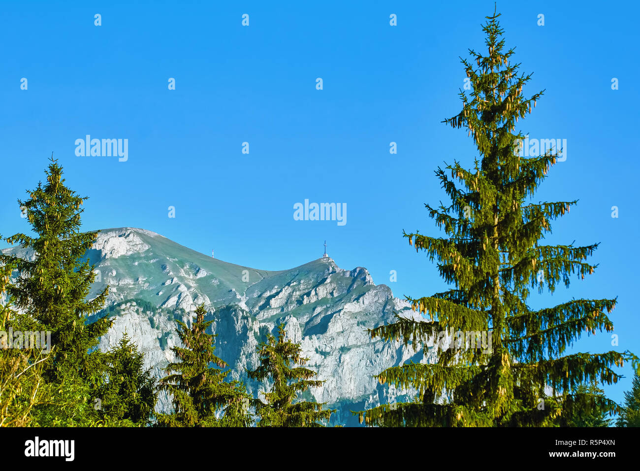 Caraiman Peak in the Bucegi Mountains Stock Photo - Alamy