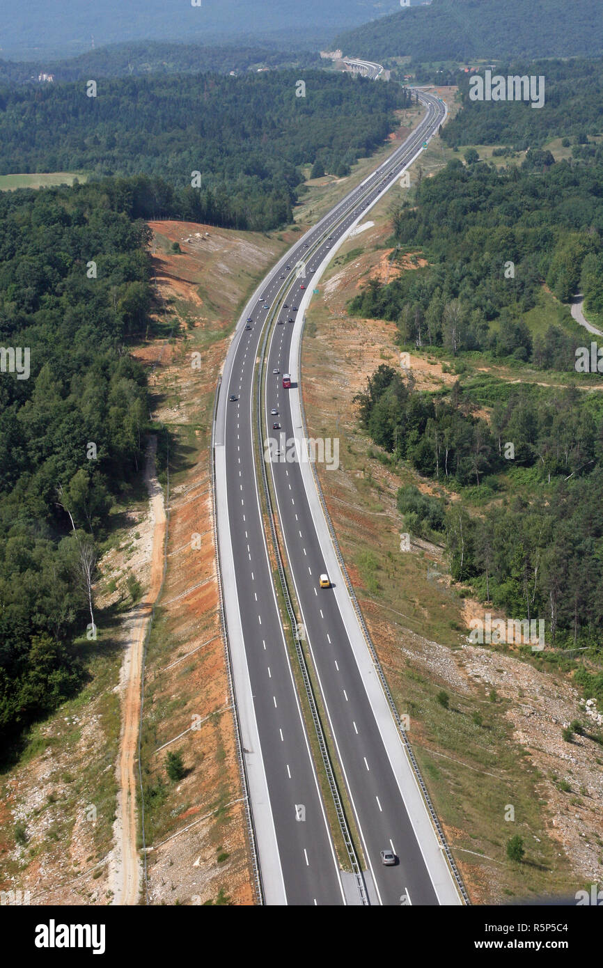 Aerial view a1 motorway construction hi-res stock photography and ...