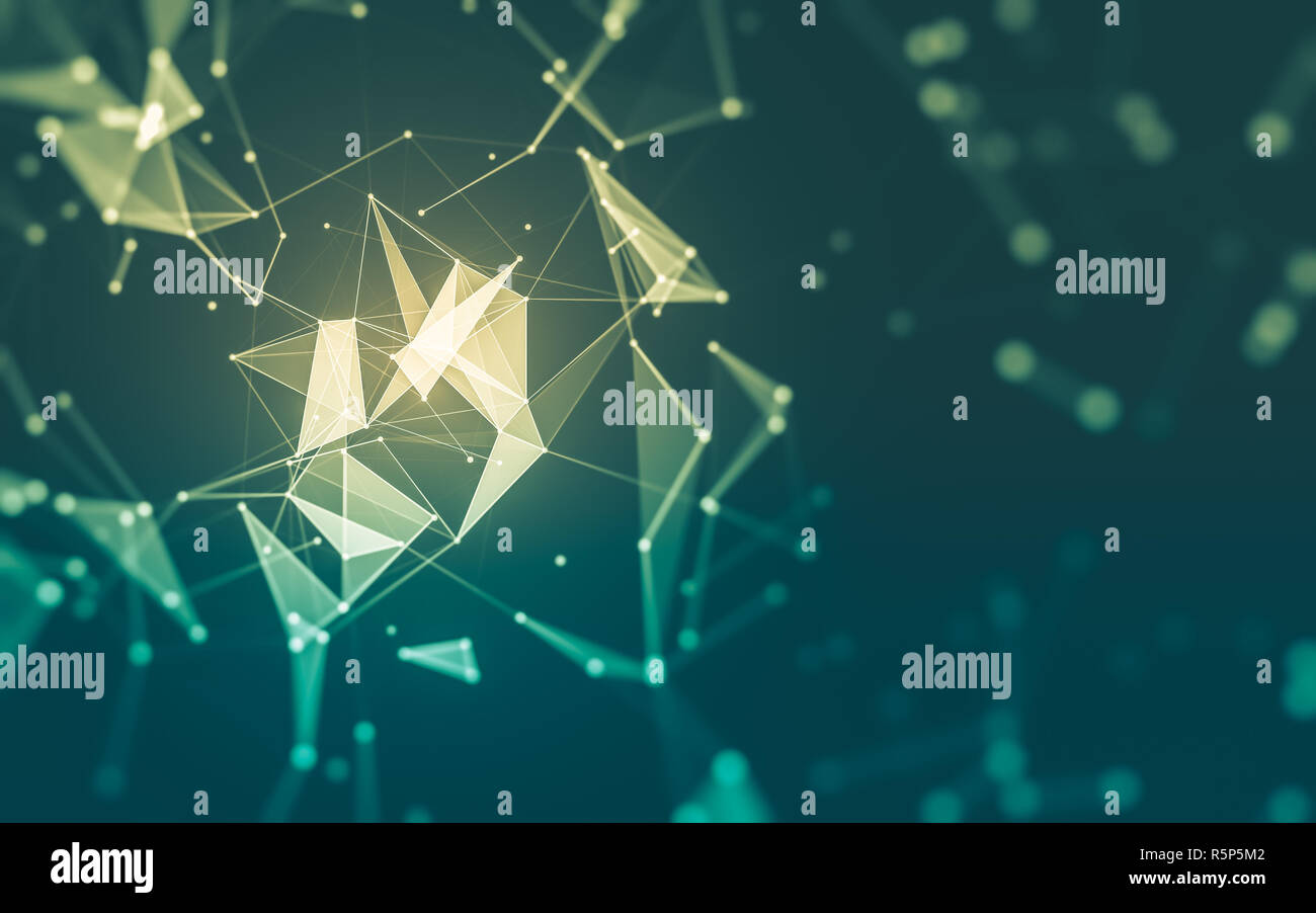 Abstract polygonal space low poly dark background, 3d rendering Stock ...