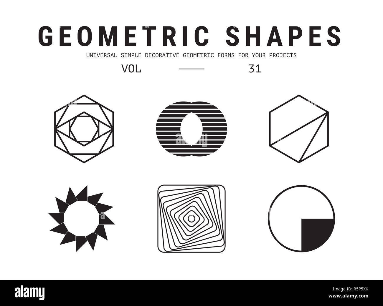 Universal geometric shapes set Stock Photo - Alamy