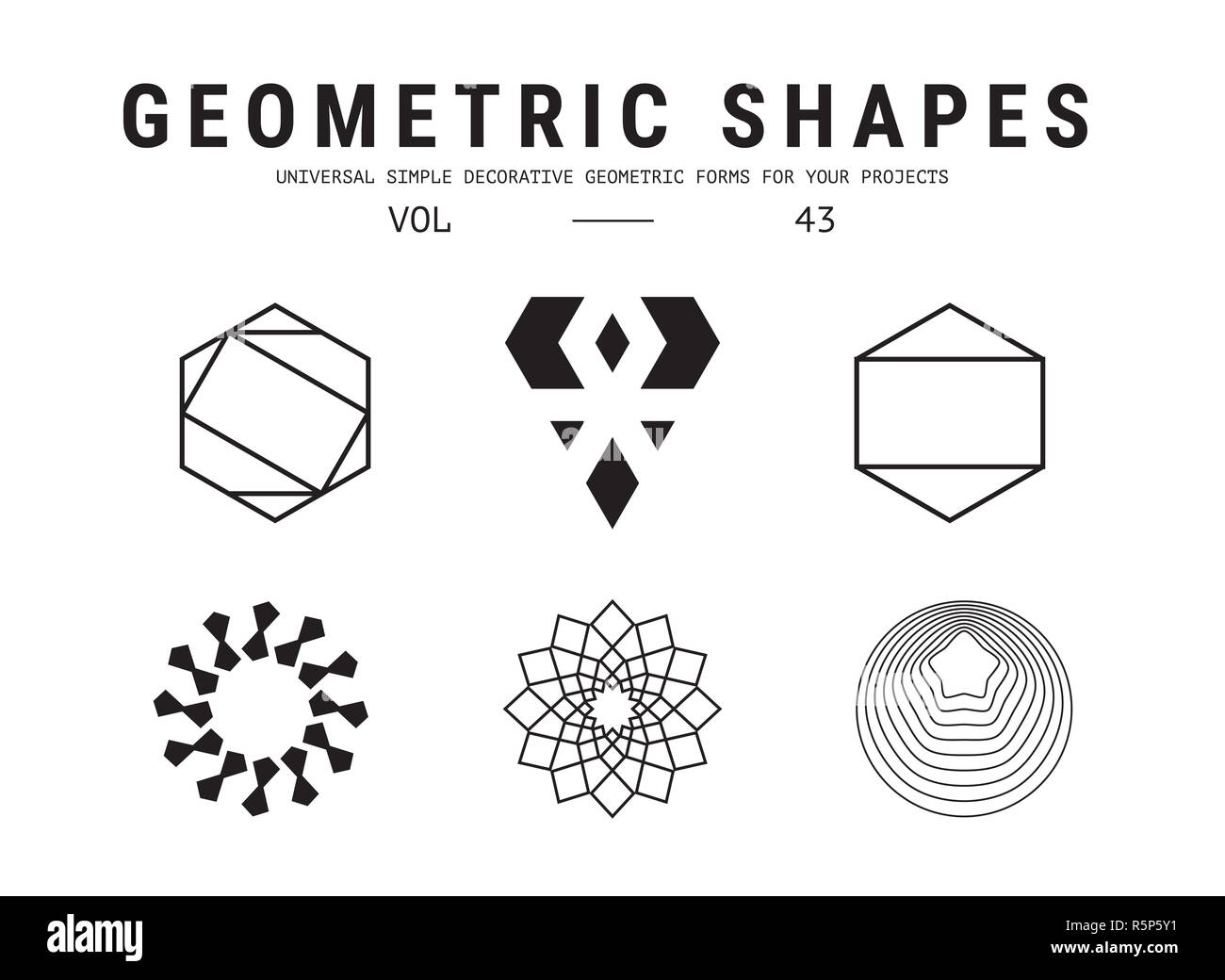 Universal geometric shapes set Stock Photo - Alamy